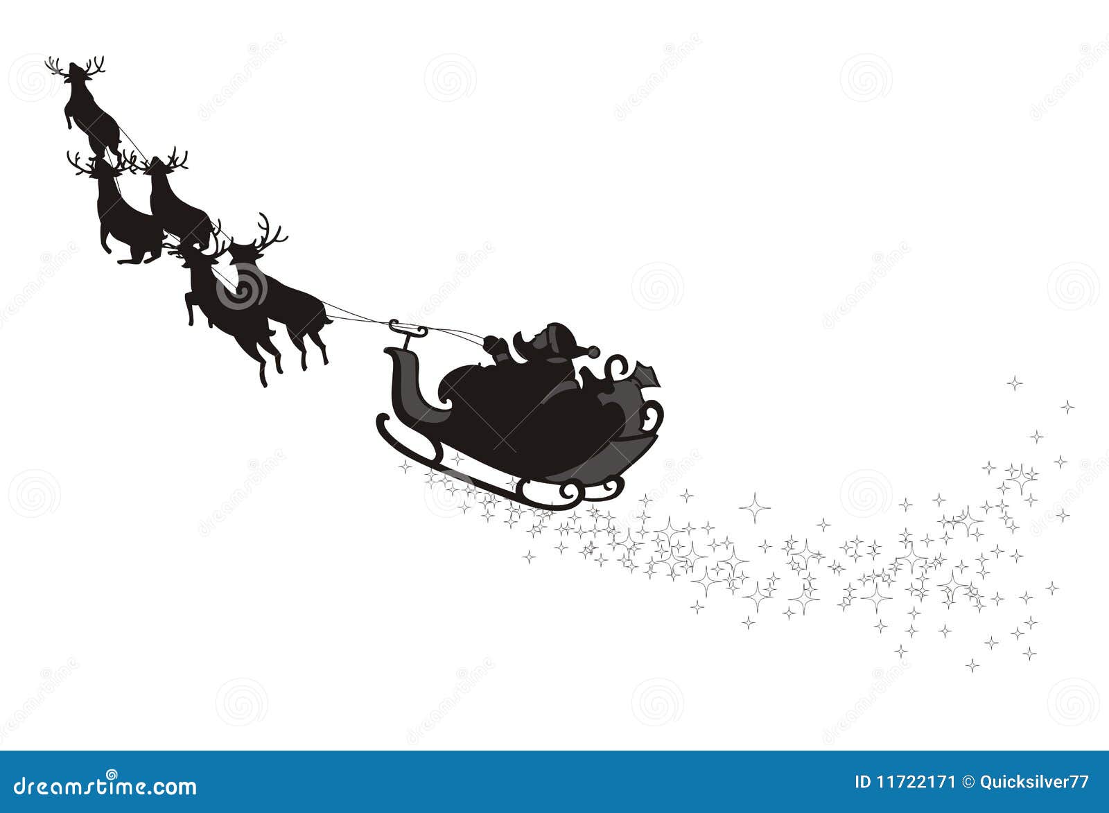 Siluetta Della Slitta Della Santa Illustrazione di Stock ...