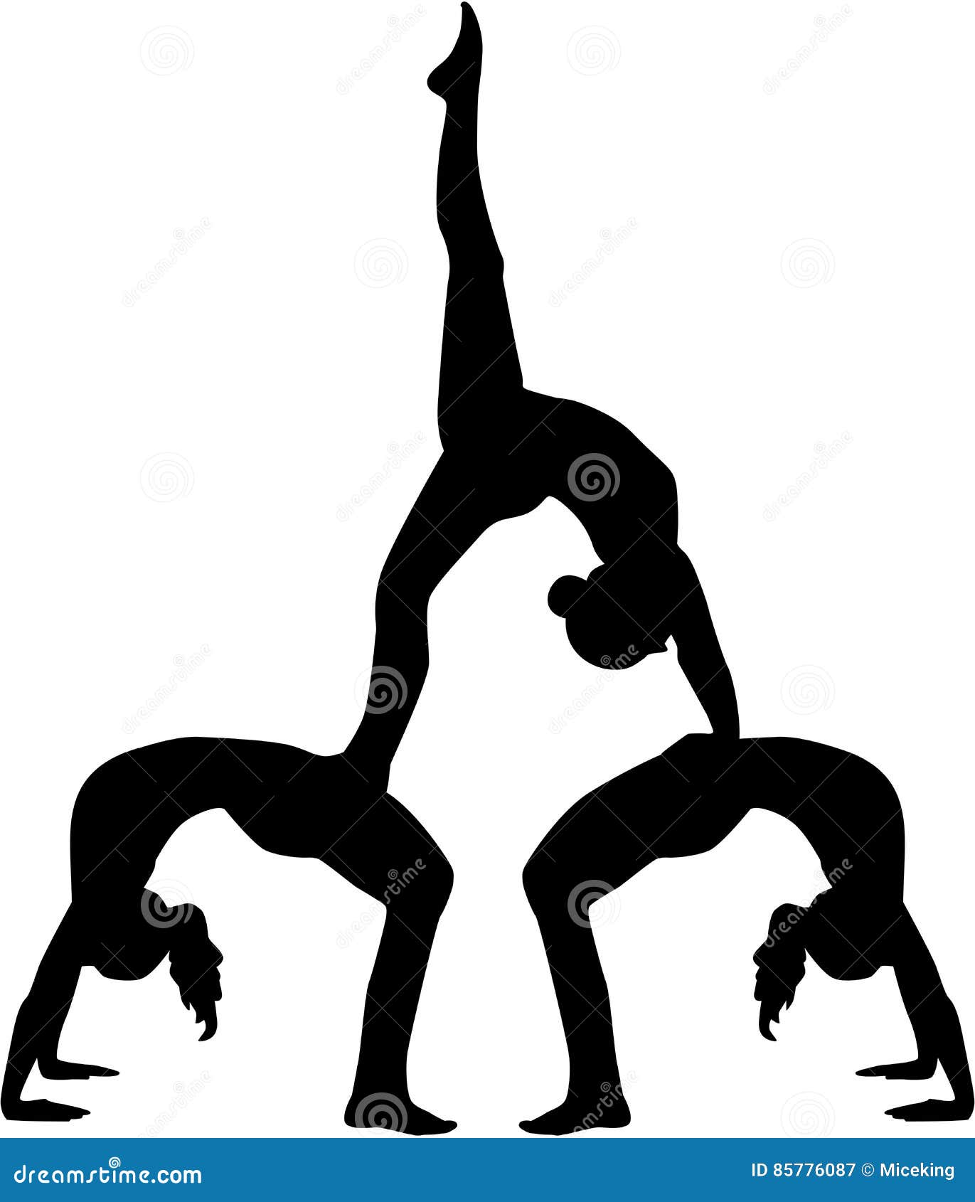 Siluetta di acrobatica illustrazione vettoriale. Illustrazione di ...