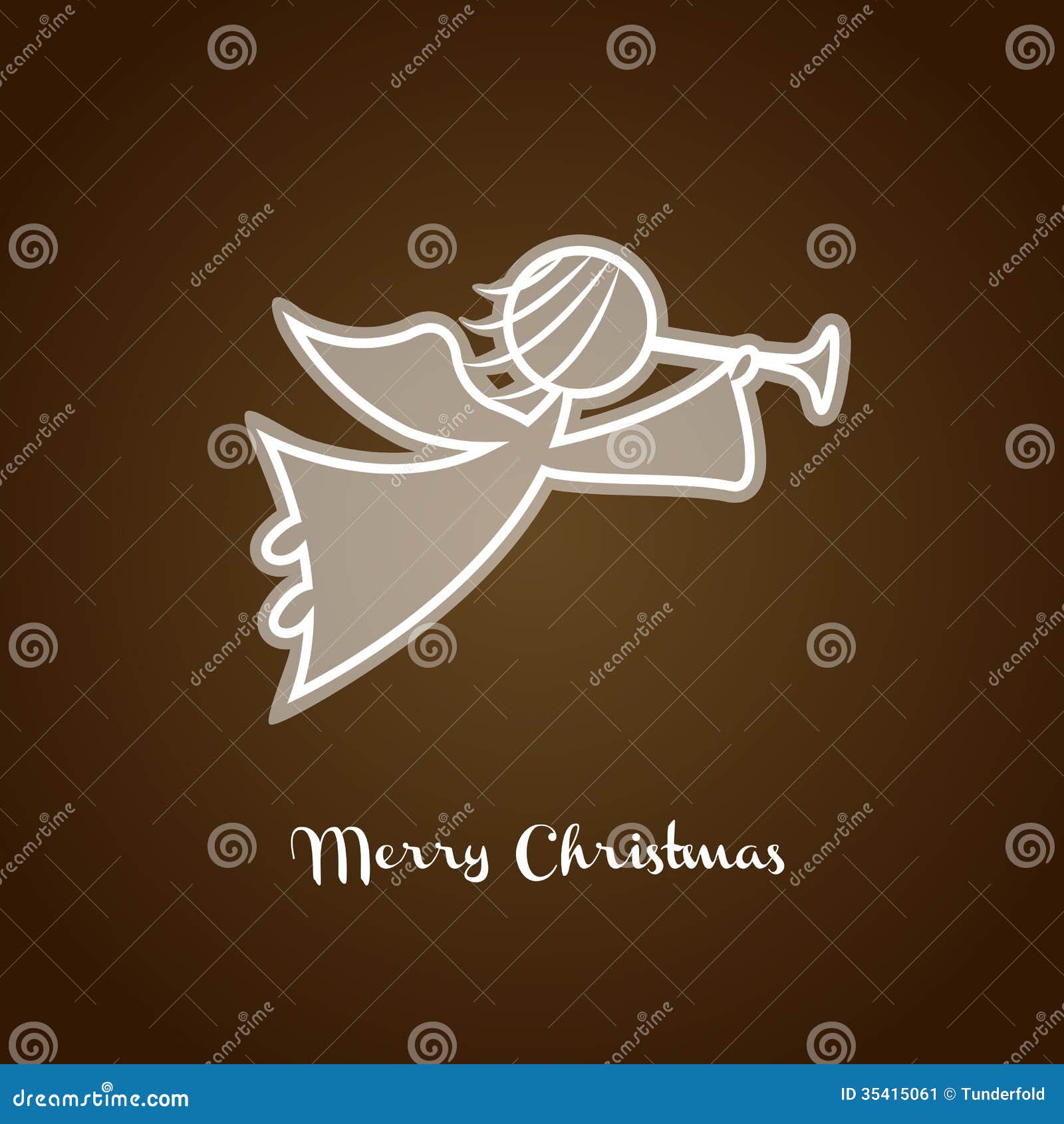 Siluetta Di Angelo Di Natale Illustrazione Vettoriale - Illustrazione ...