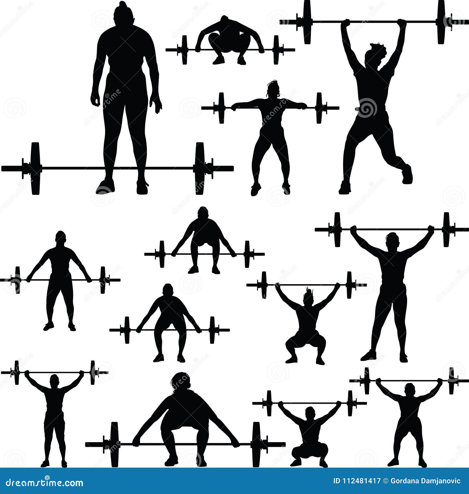 Siluetta Di Sollevamento Pesi Illustrazione Vettoriale - Illustrazione ...