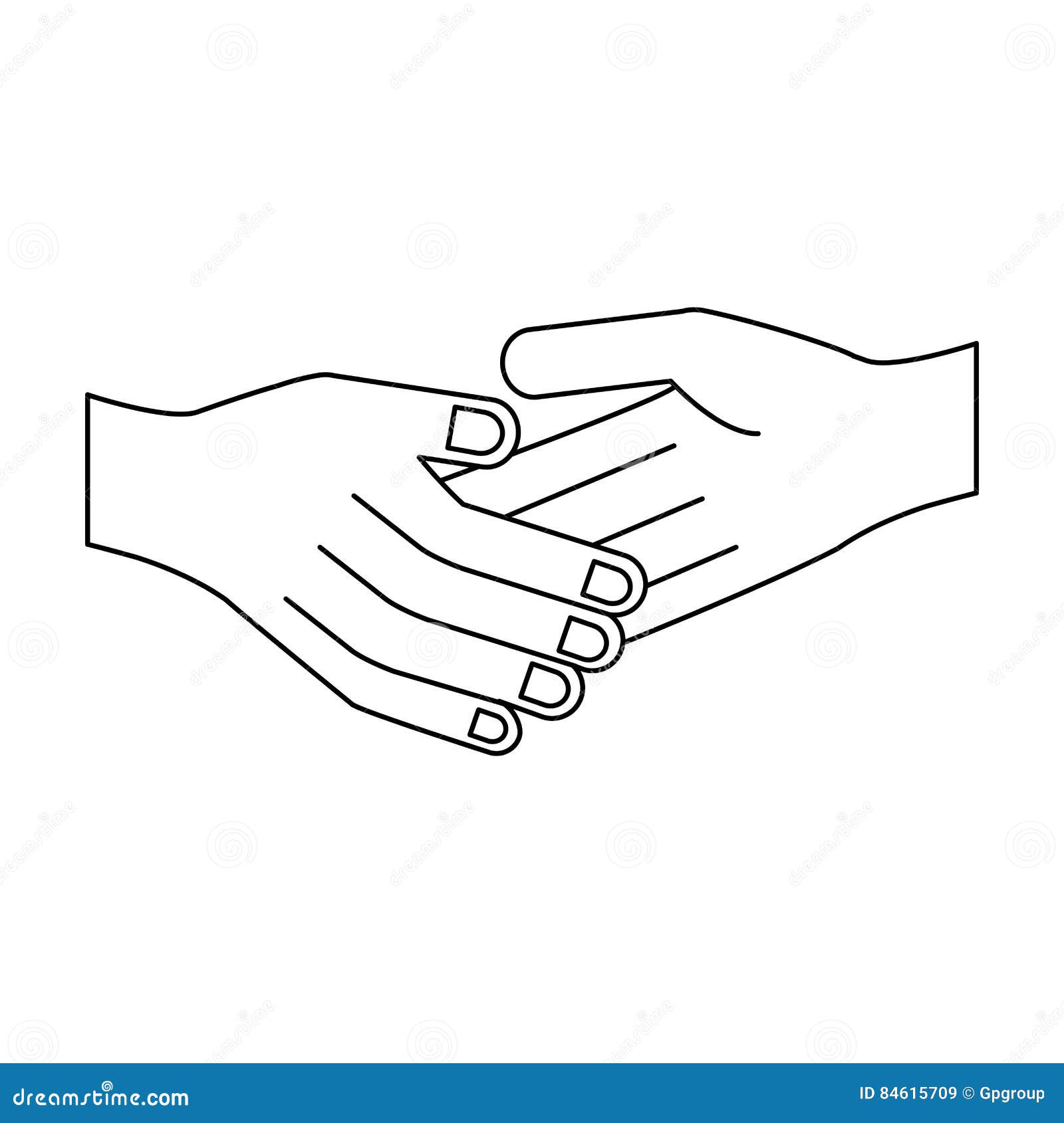 Siluetta Monocromatica Con Il Saluto Della Mano Illustrazione ...