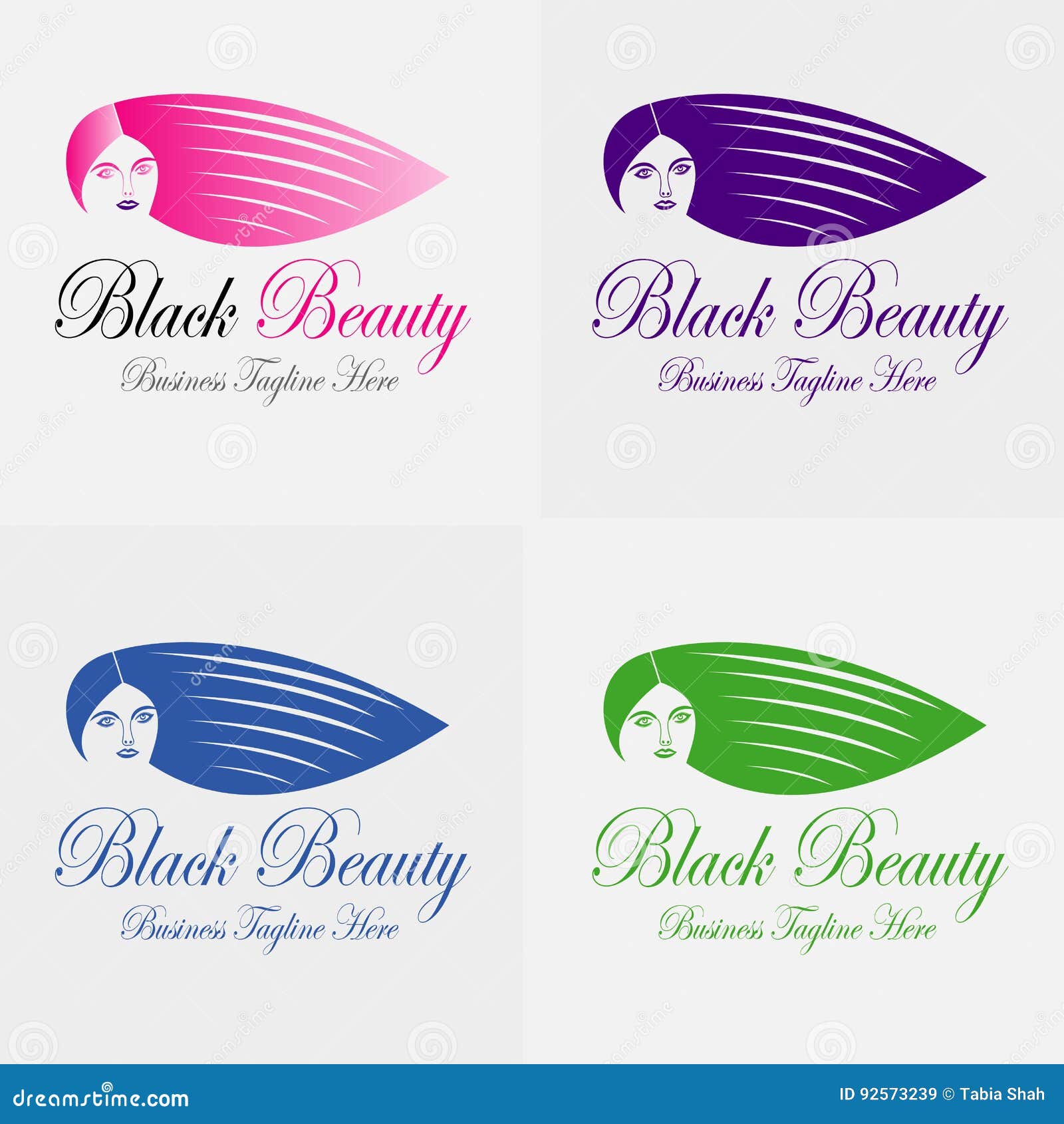 Siluetta Nera Di Logo Vector Della Ragazza Di Bellezza Illustrazione ...