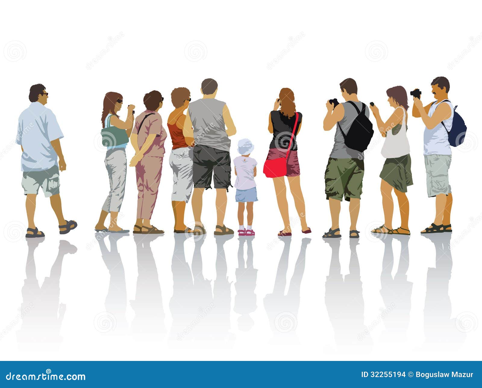 Siluette dei turisti illustrazione vettoriale. Illustrazione di ...