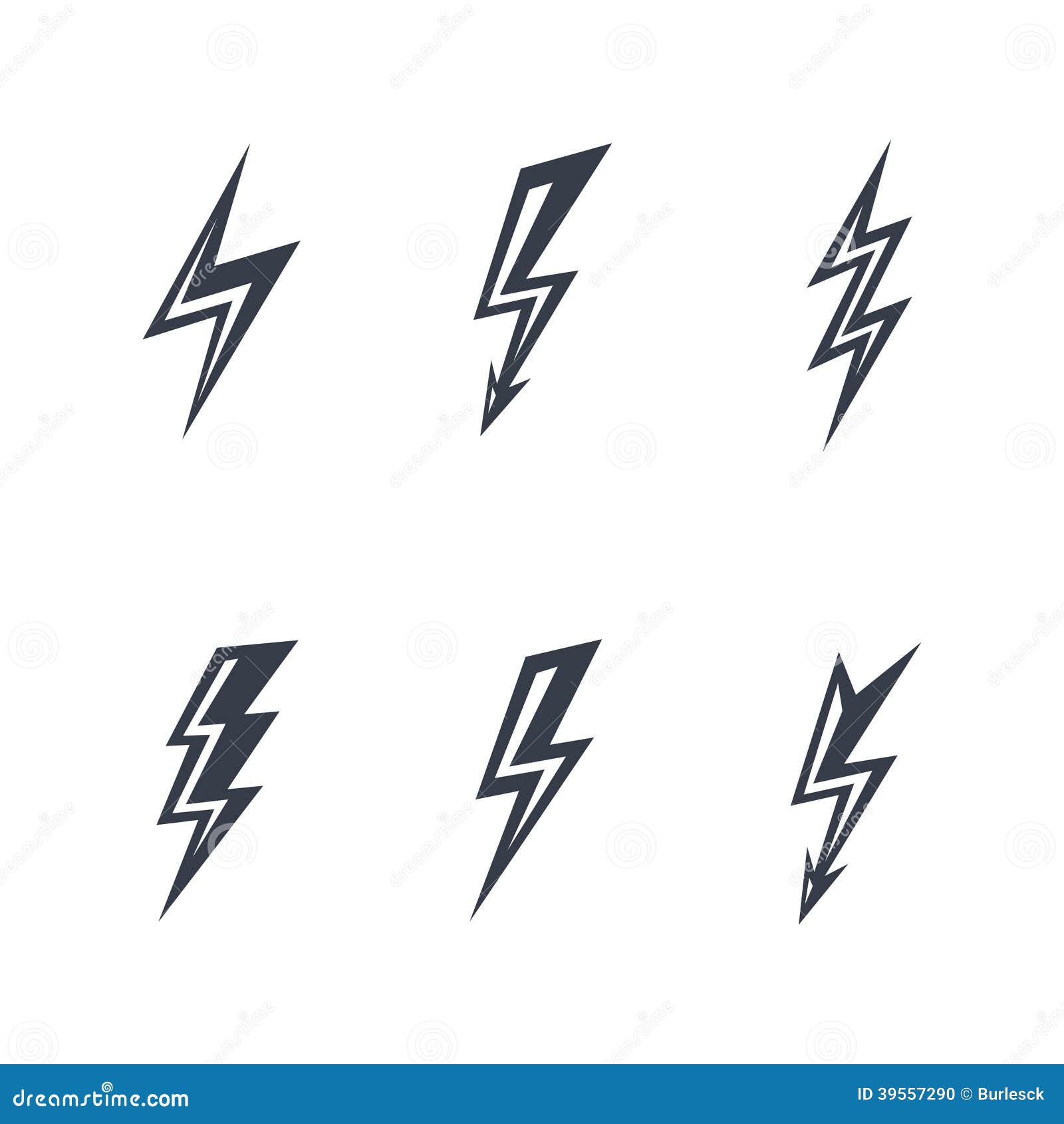 Siluette del fulmine illustrazione vettoriale. Illustrazione di disegno ...