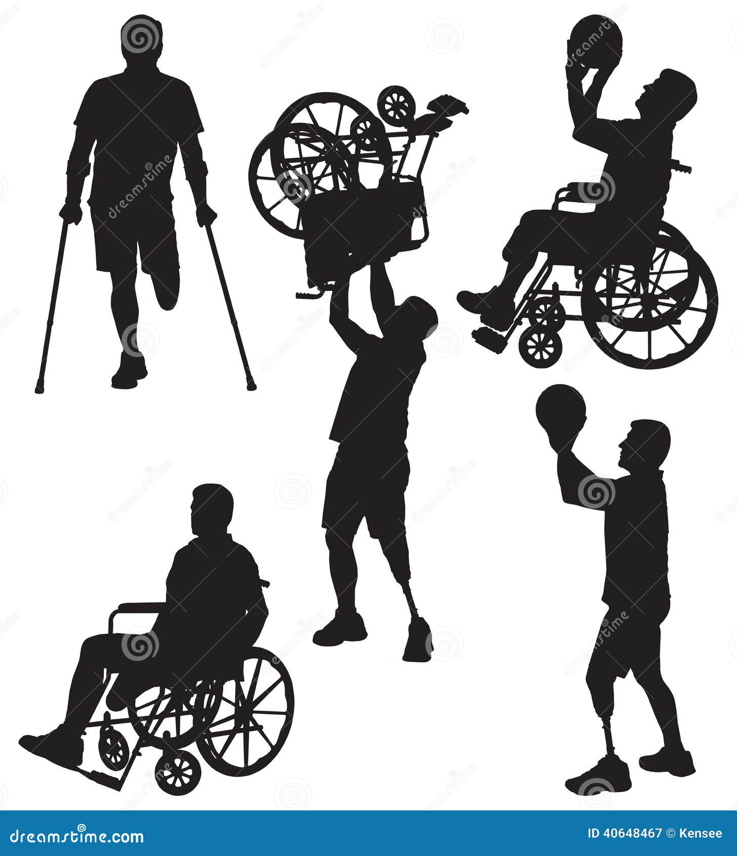Siluette 12 dell'amputato illustrazione vettoriale. Illustrazione di ...