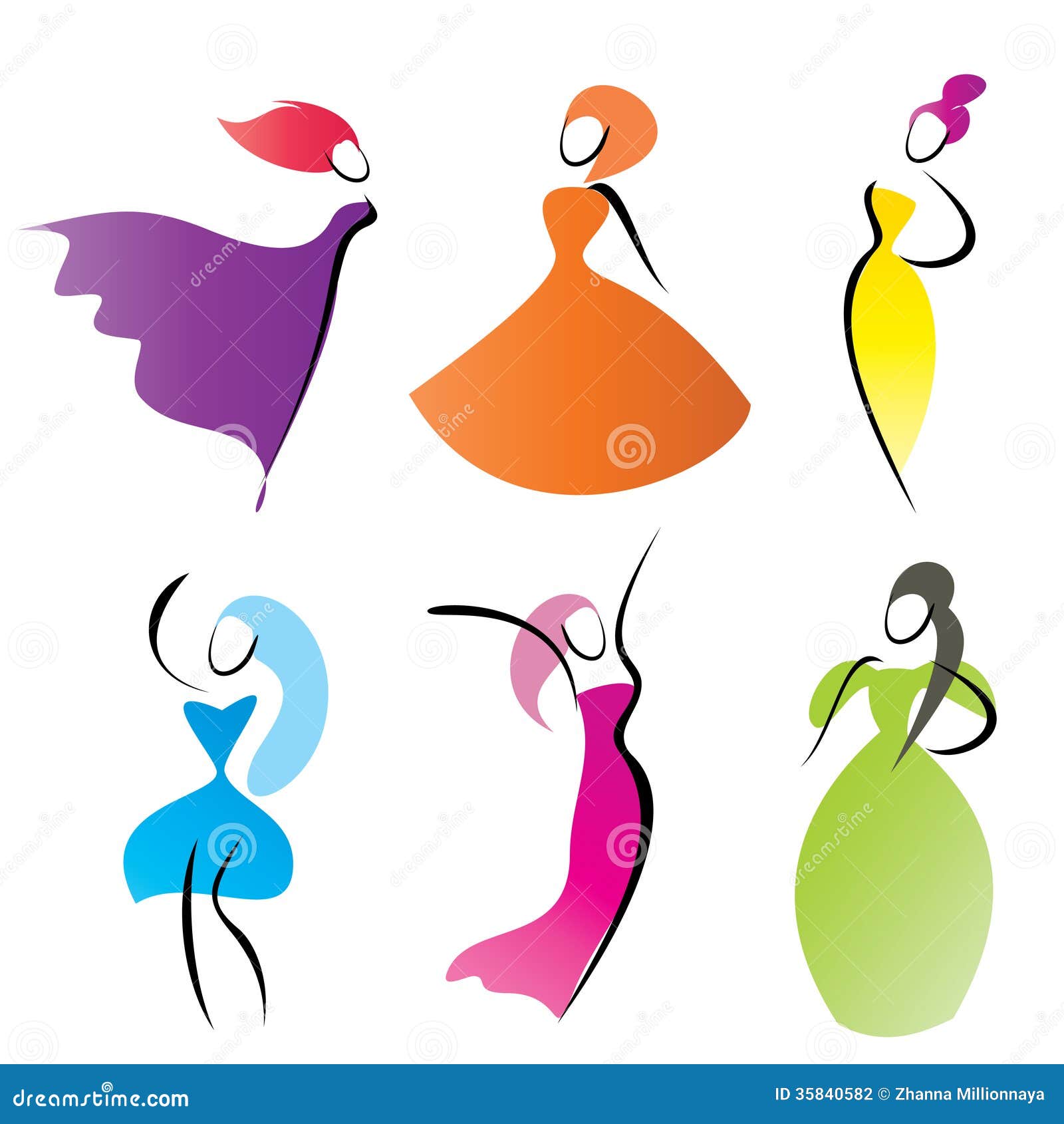 Siluette Delle Donne Alla Moda Illustrazione Vettoriale - Illustrazione ...