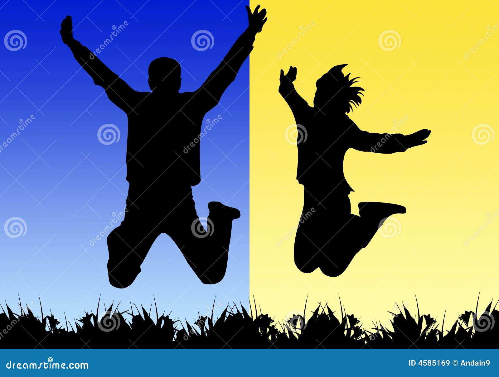 Siluette di salto illustrazione di stock. Illustrazione di flora - 4585169