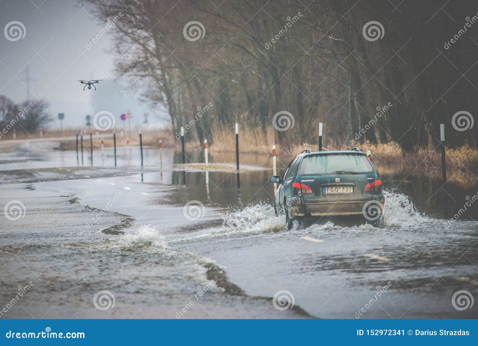 Rusne Flood in Spring, Lithuania Editorial Photo - Image of cloudy ...
