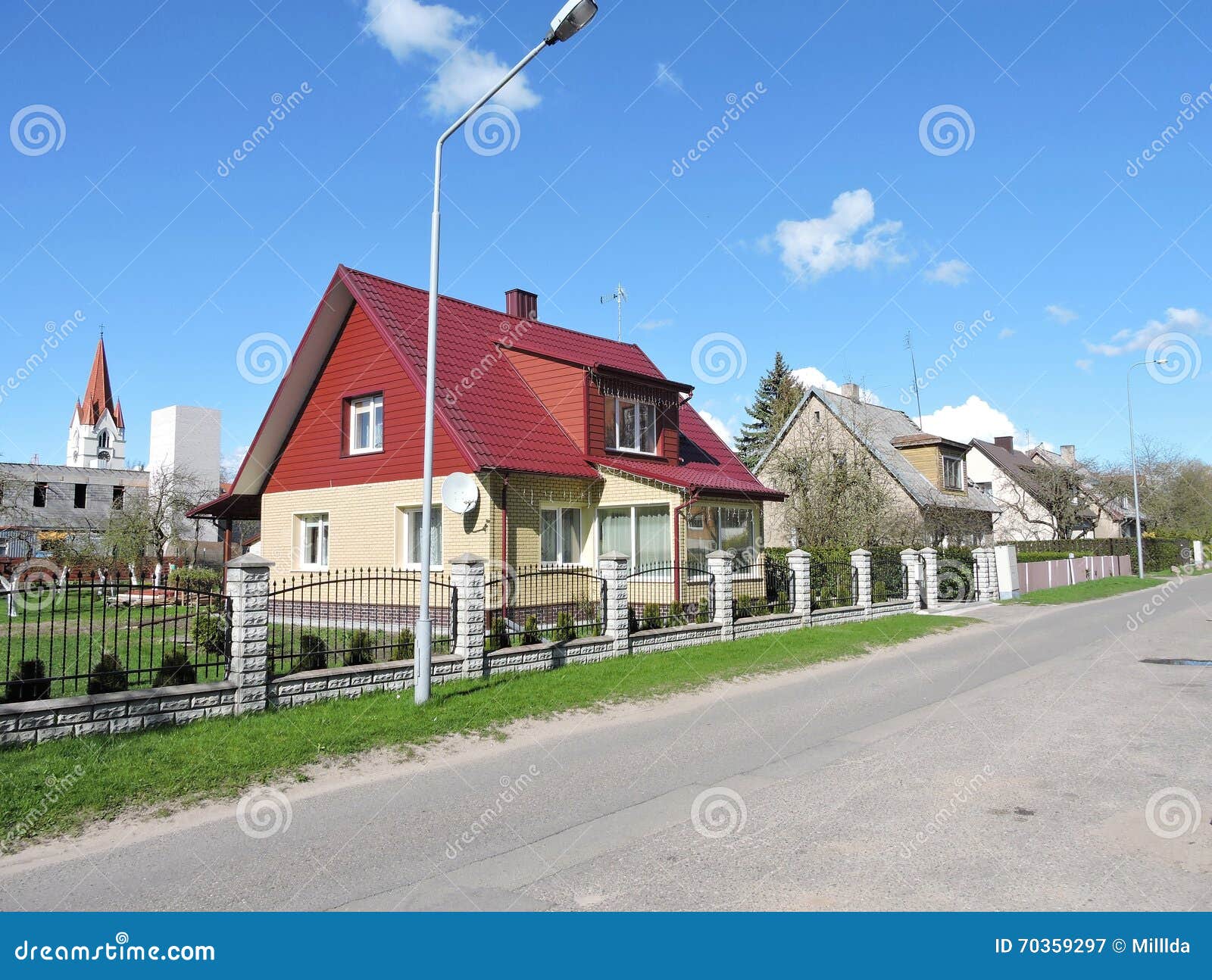 Silute town, Lithuania stock image. Image of church, walls - 70359297