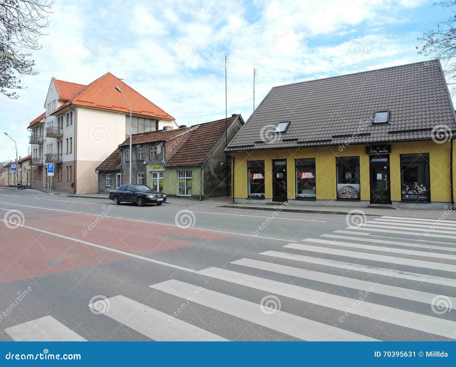 Silute town, Lithuania editorial photo. Image of street - 70395631