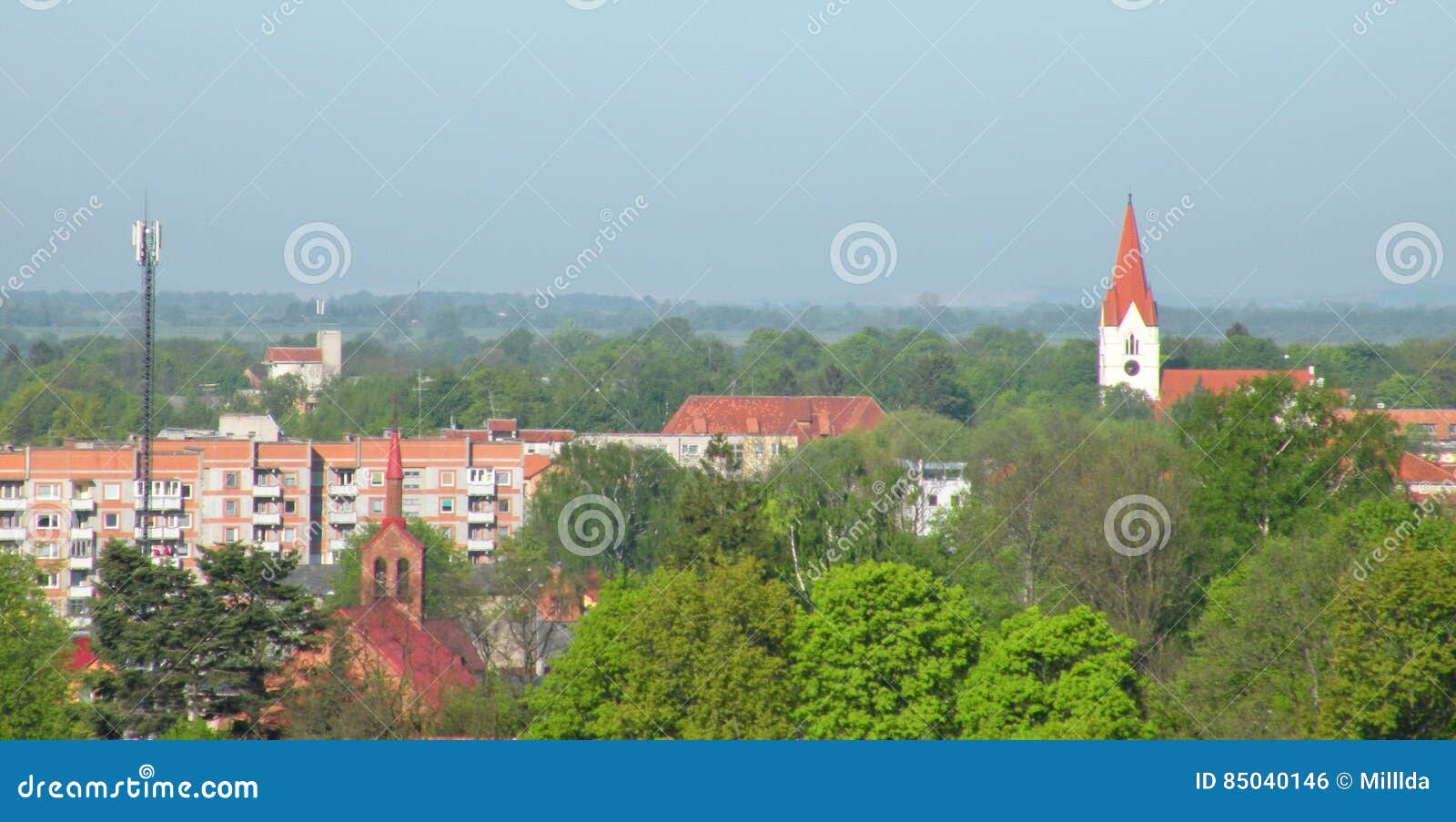 Silute Town Panorama, Lithuania Stock Photo - Image of homes, view ...