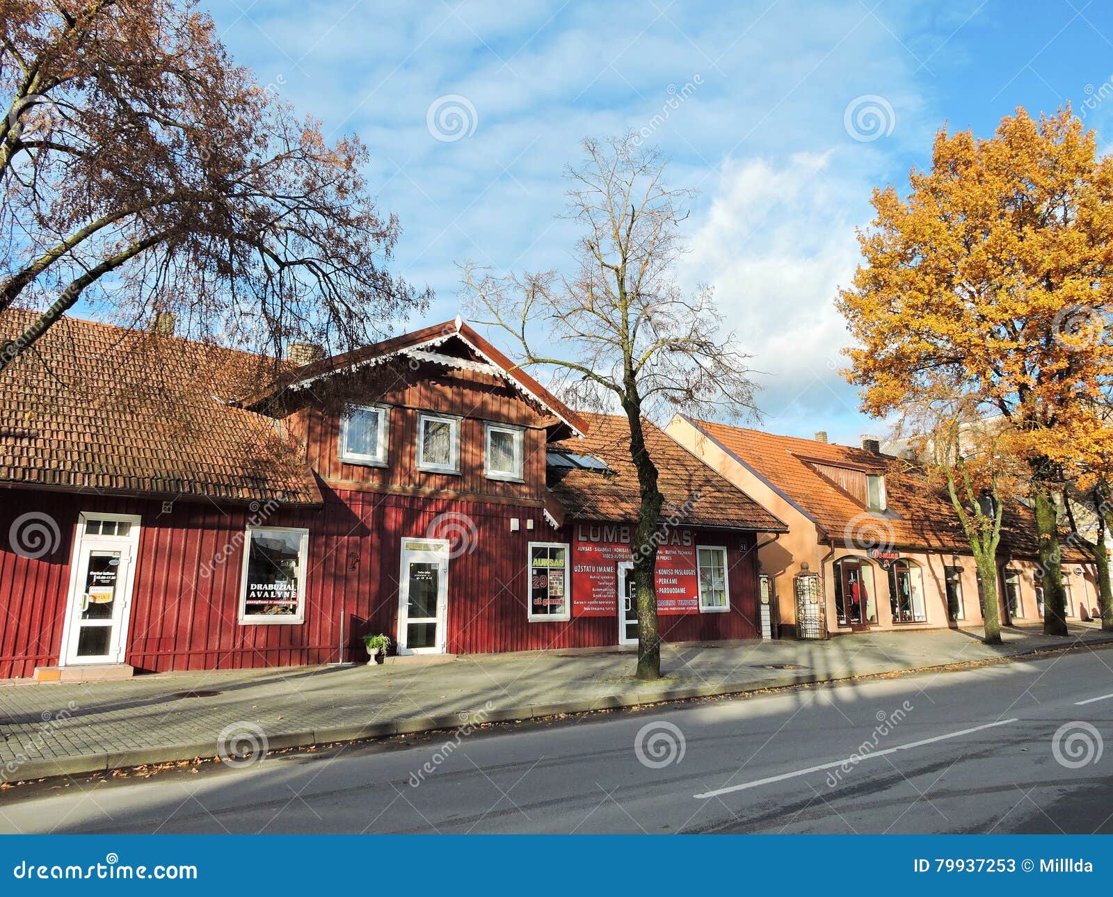 Silute Town Street , Lithuania Editorial Stock Photo - Image of house ...