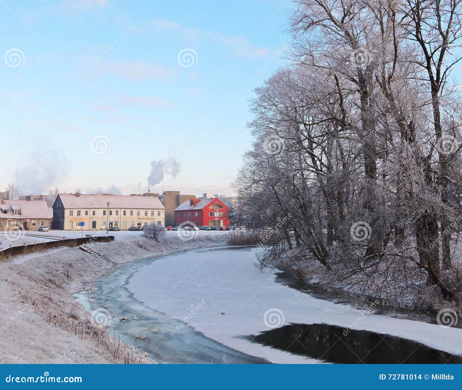 Silute Town in Winter, Lithuania Editorial Stock Image - Image of house ...