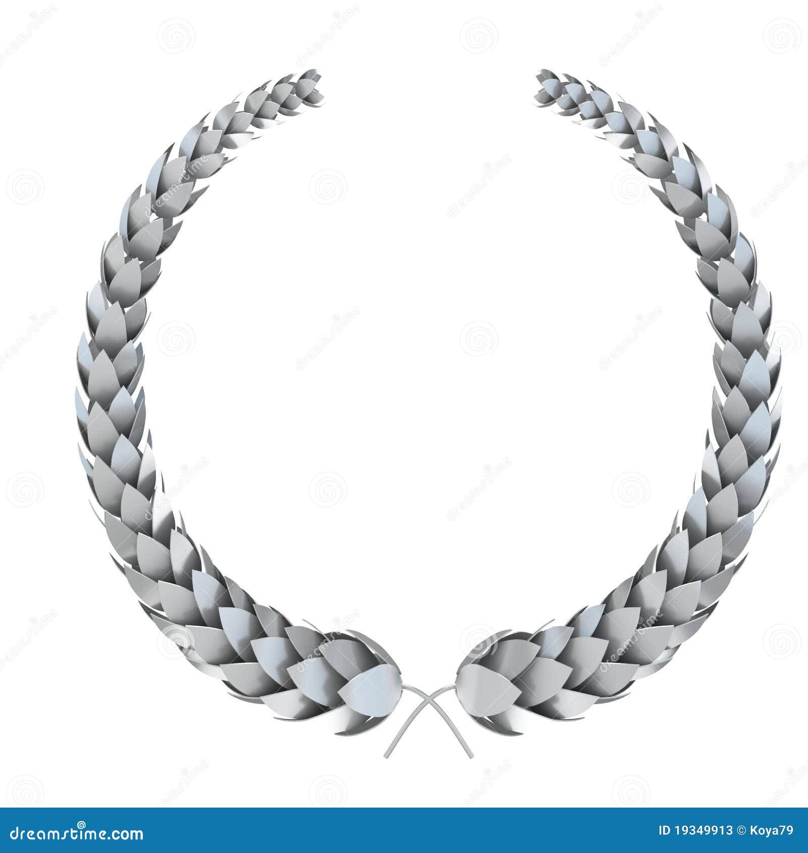 Silver 3d laurel stock illustration. Illustration of conceptual - 19349913