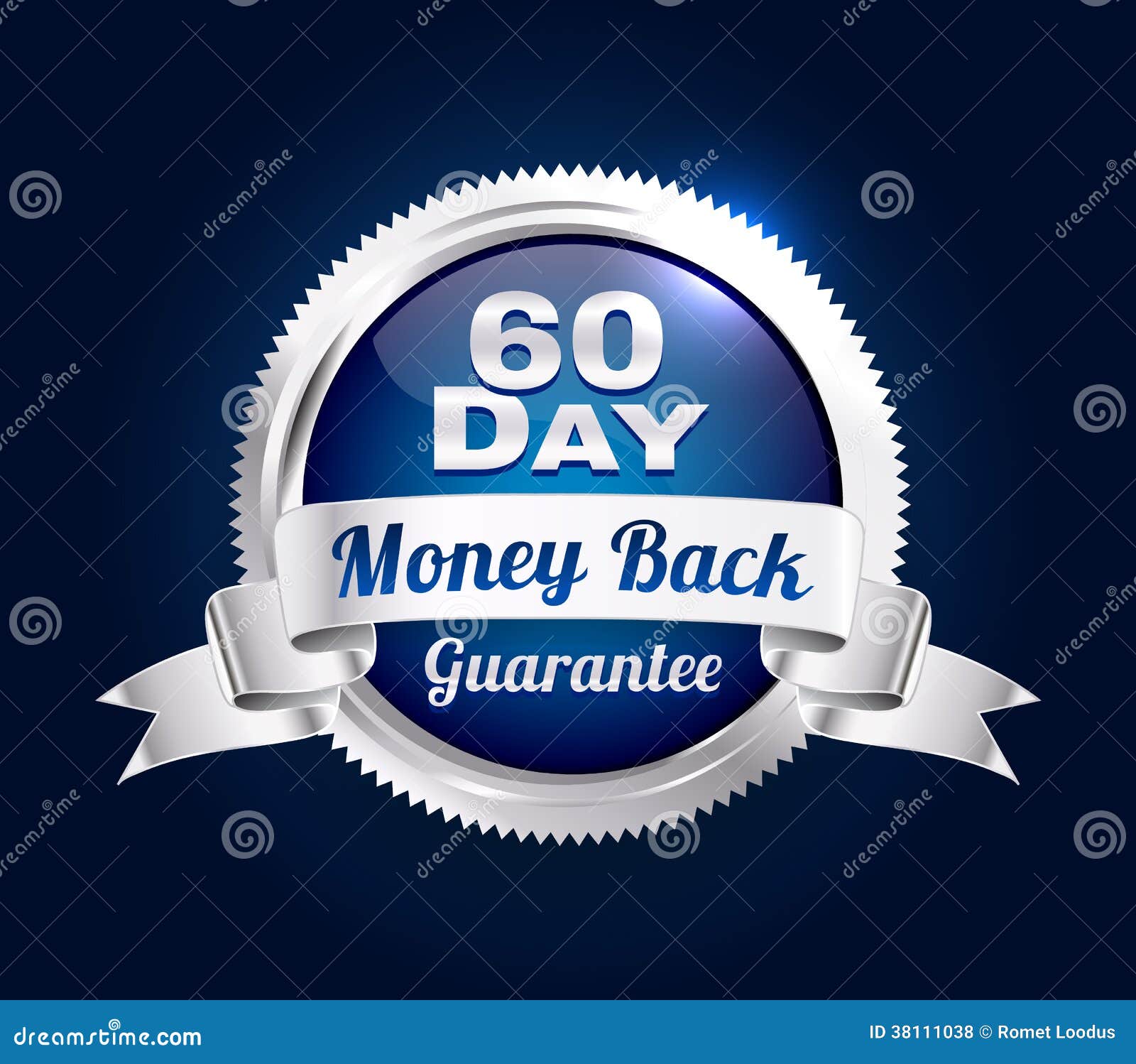 Silver 60 Day Guarantee Badge Stock Vector - Illustration of premium ...