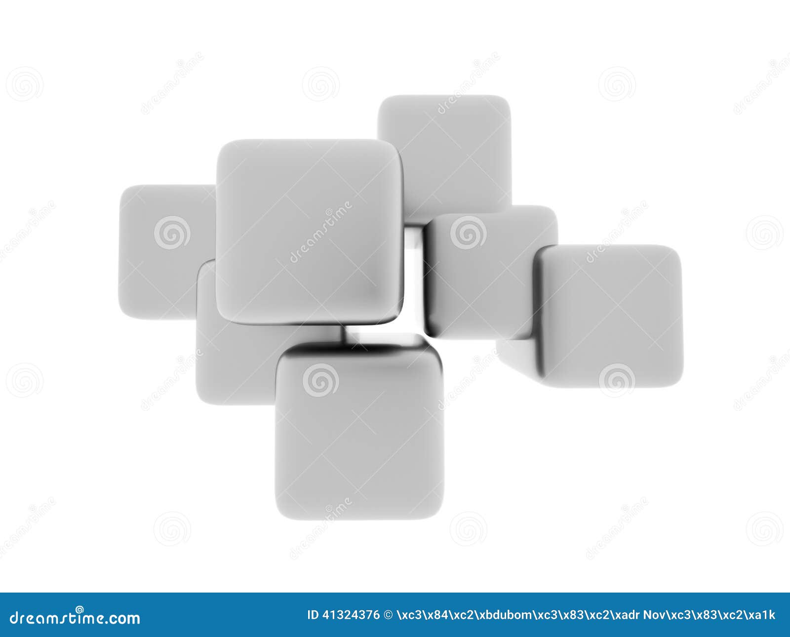 Silver Abstract Cubes Background Rendered Stock Illustration ...