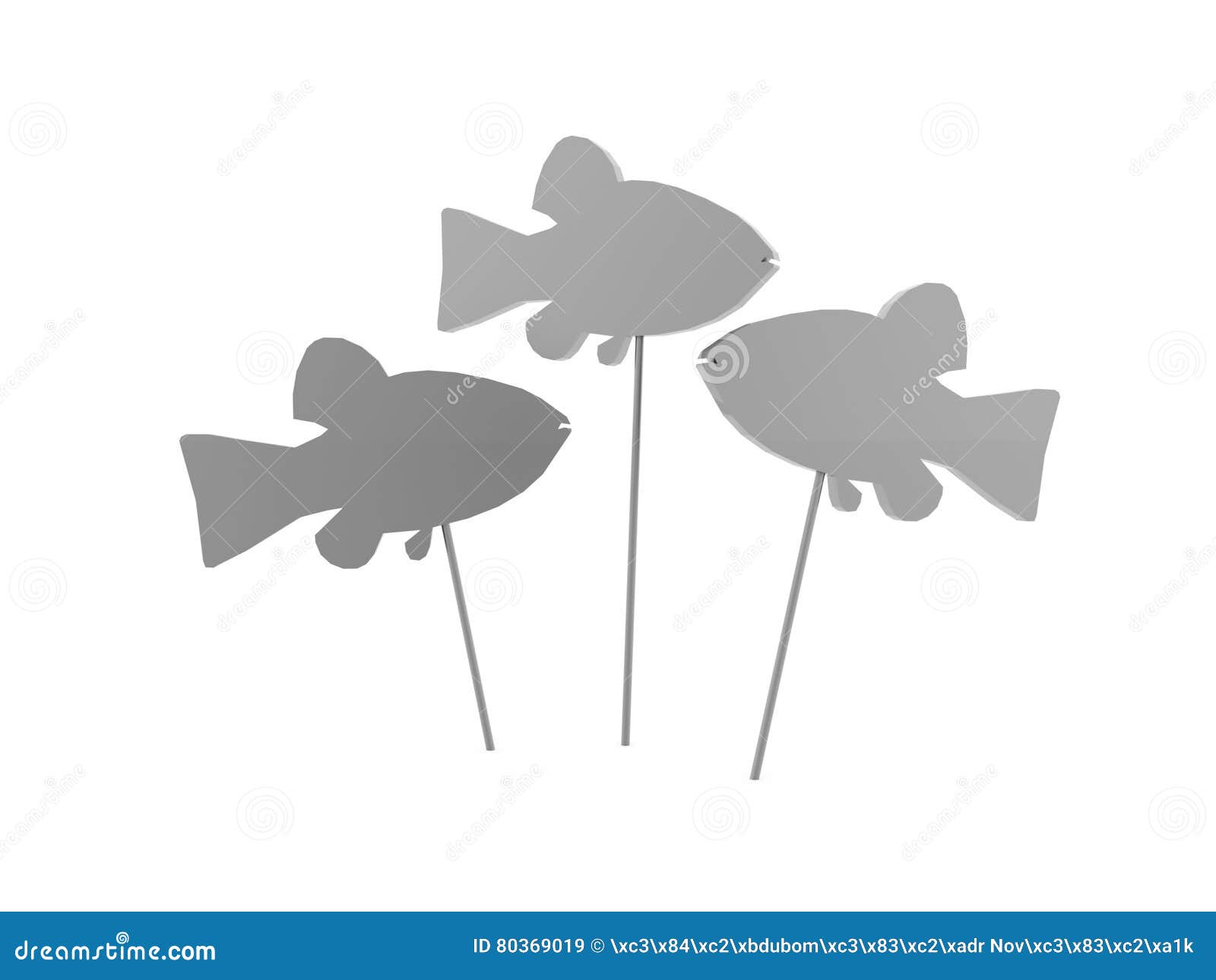 Silver Abstract Fish Rendered Stock Illustration - Illustration of ...