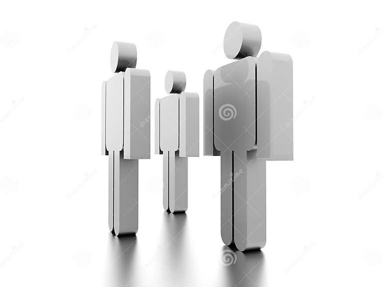 Silver Abstract Man Figure Rendered on White Background Stock ...