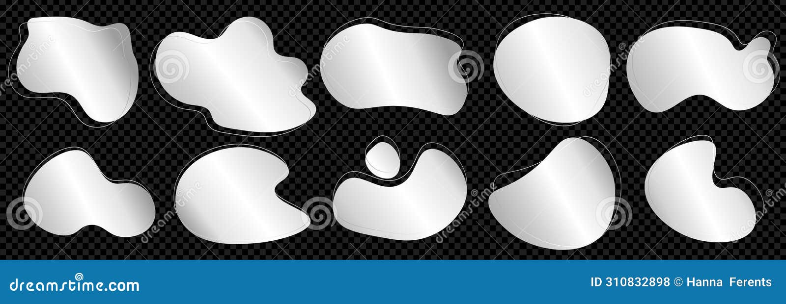 Silver Abstract Organic Blob. Vector Design Element. Irregular Forms ...