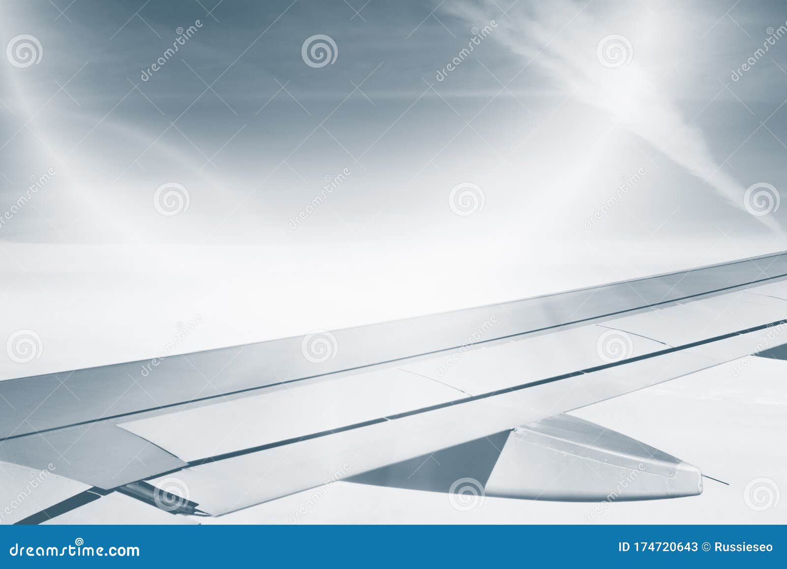 Silver airplane wing stock image. Image of background - 174720643