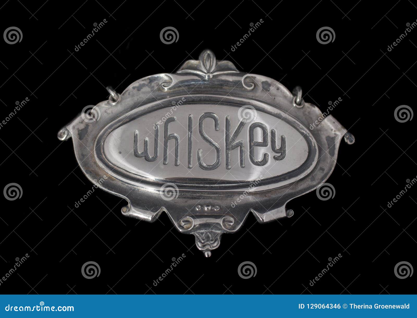 Silver alcohol name plates stock photo. Image of labels - 129064346