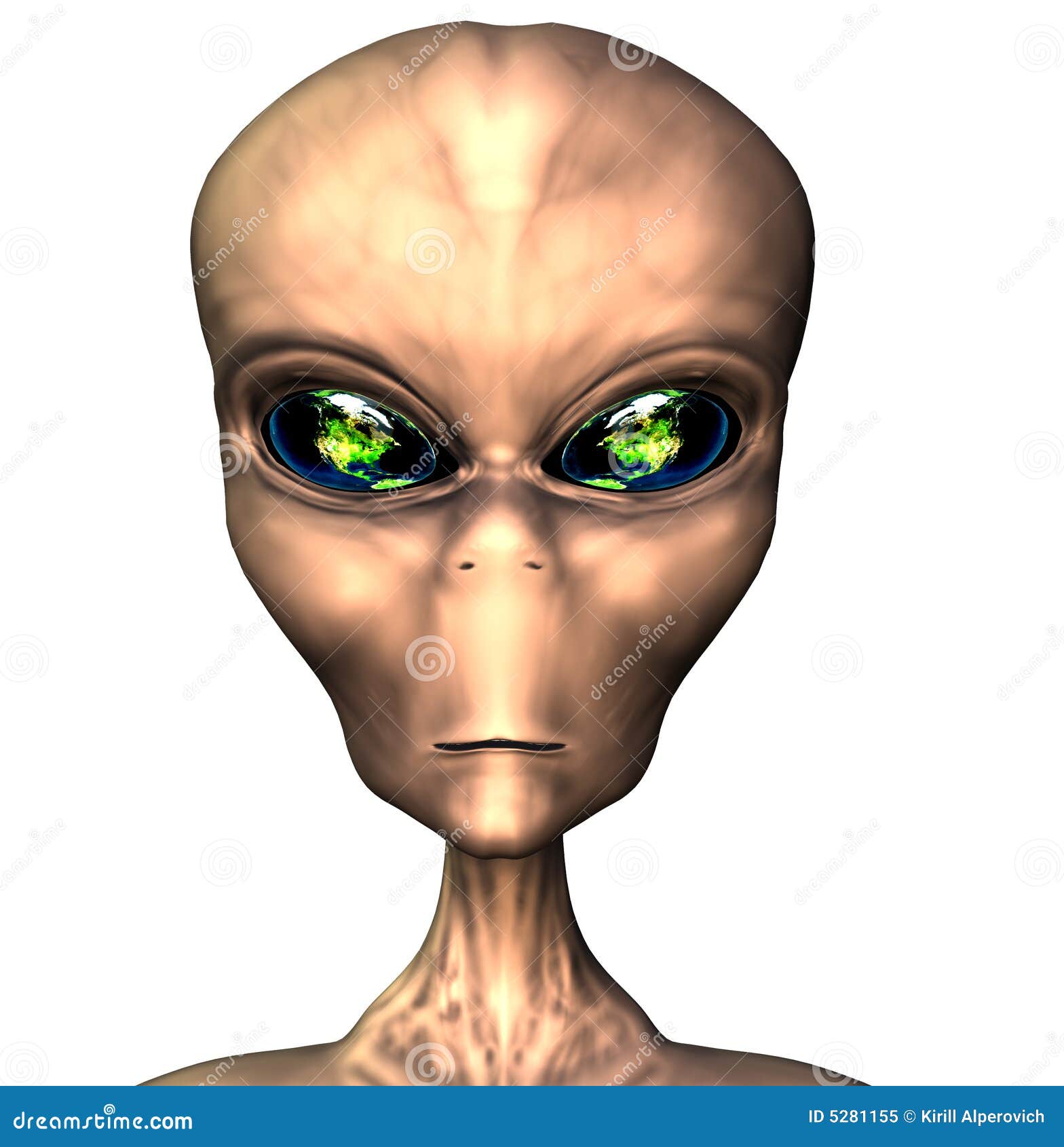 Silver alien stock illustration. Illustration of head - 5281155