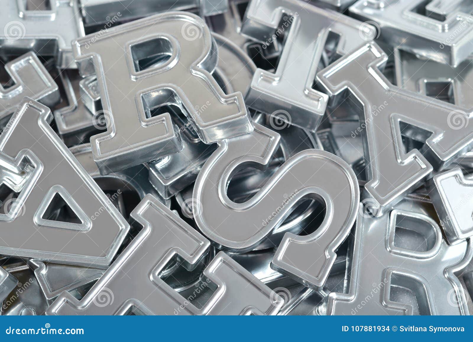 Silver Alphabet Letters Close-up As Background Stock Photo - Image of ...