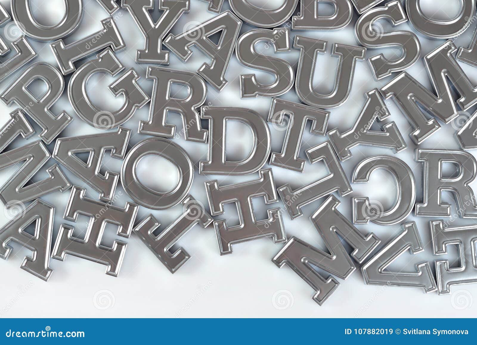Silver Alphabet Letters on a White Stock Illustration - Illustration of ...