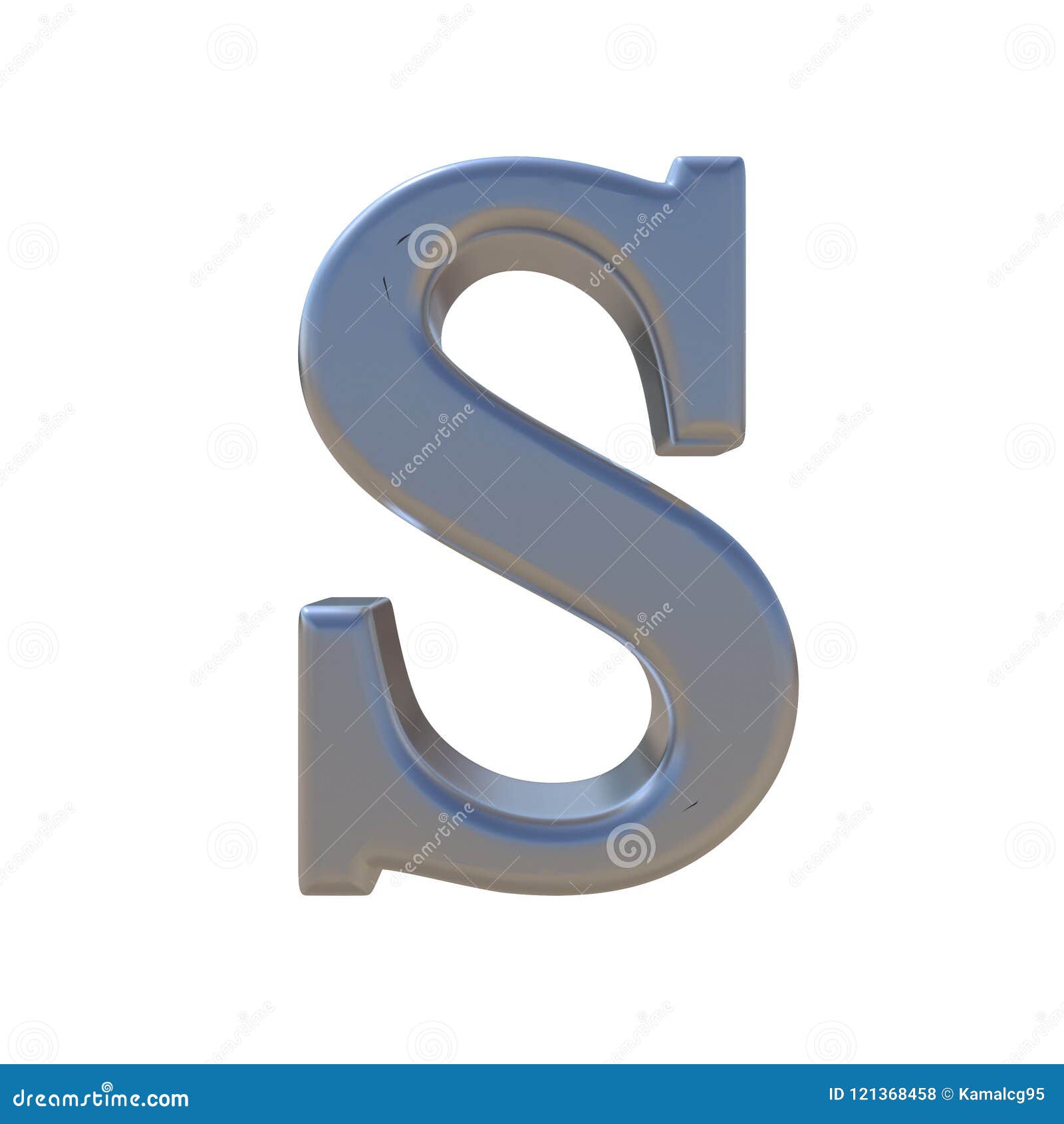 Silver Alphabet S Isolated on White Stock Illustration - Illustration ...