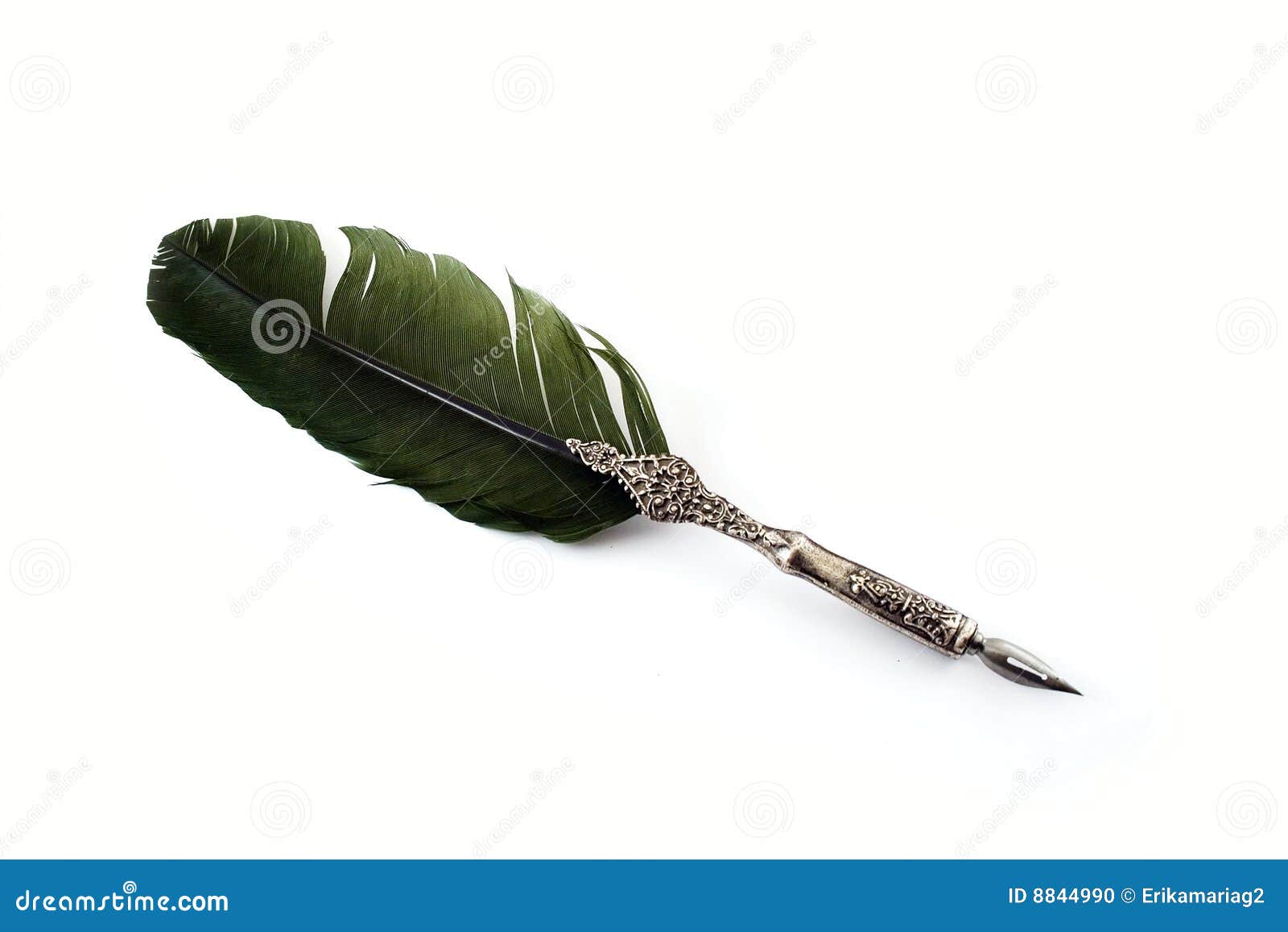 Silver ancient feather stock photo. Image of write, handscript - 8844990