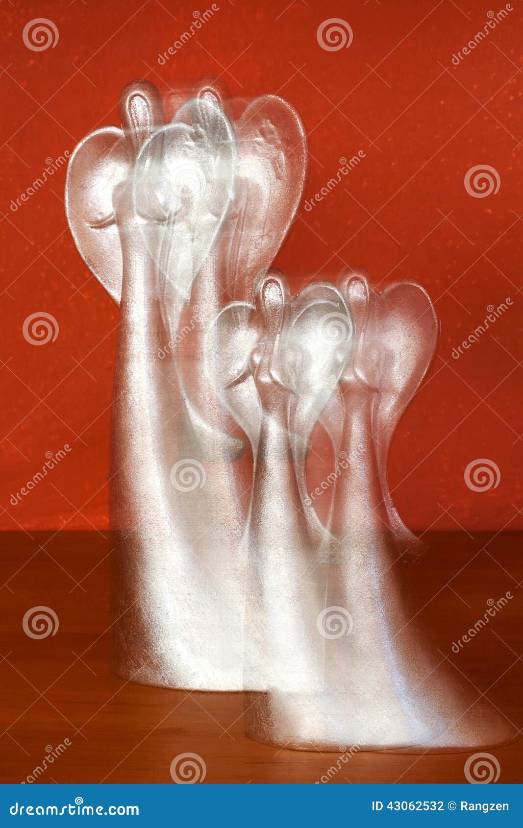 Silver Angel Figurines As a Phenomenon Stock Photo - Image of double ...