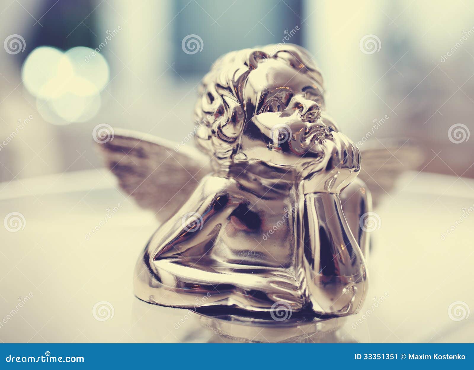 Silver angel stock image. Image of retro, statue, grey - 33351351