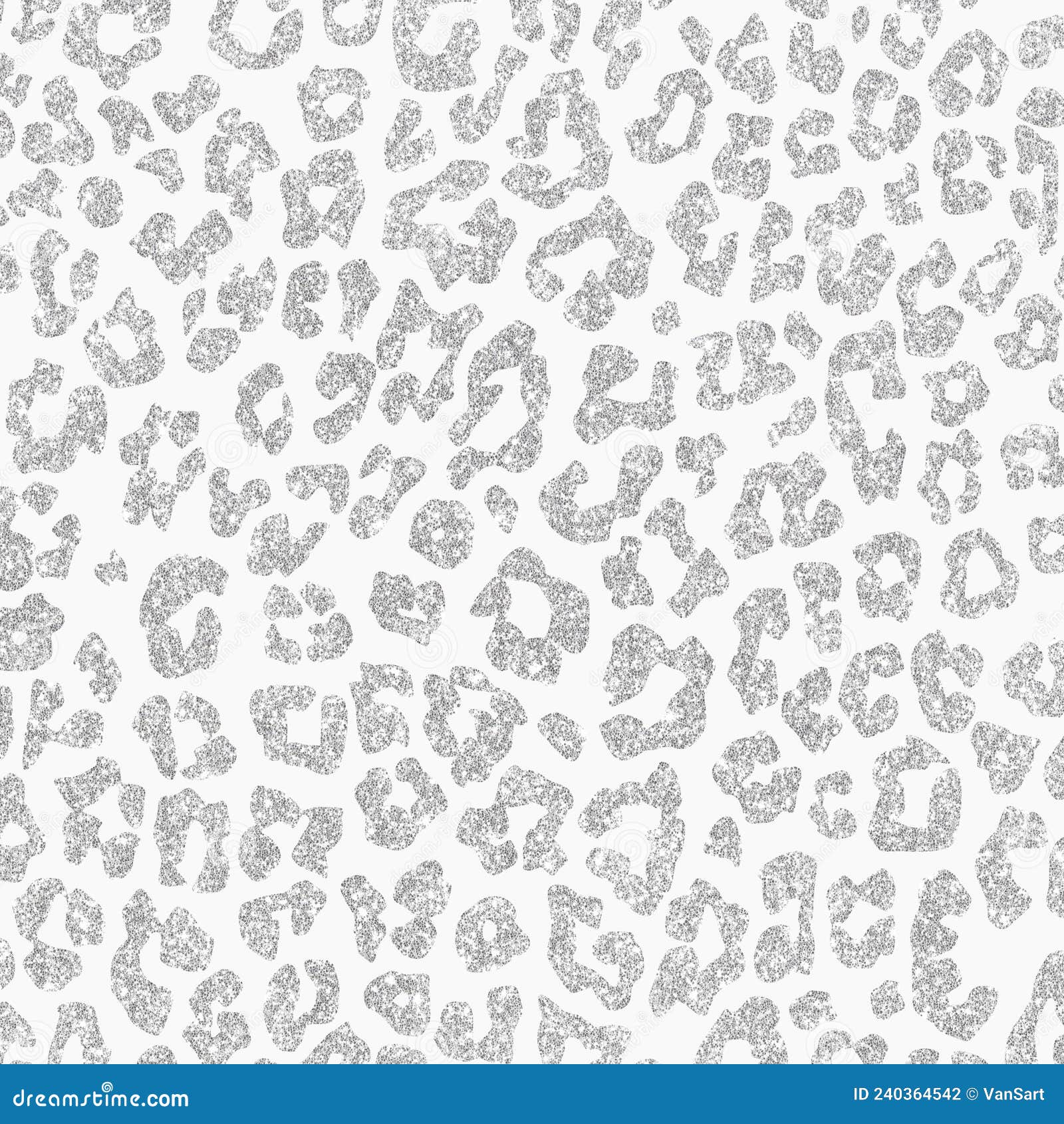 Silver Animal Print Glitter Pattern on White Background Texture ...