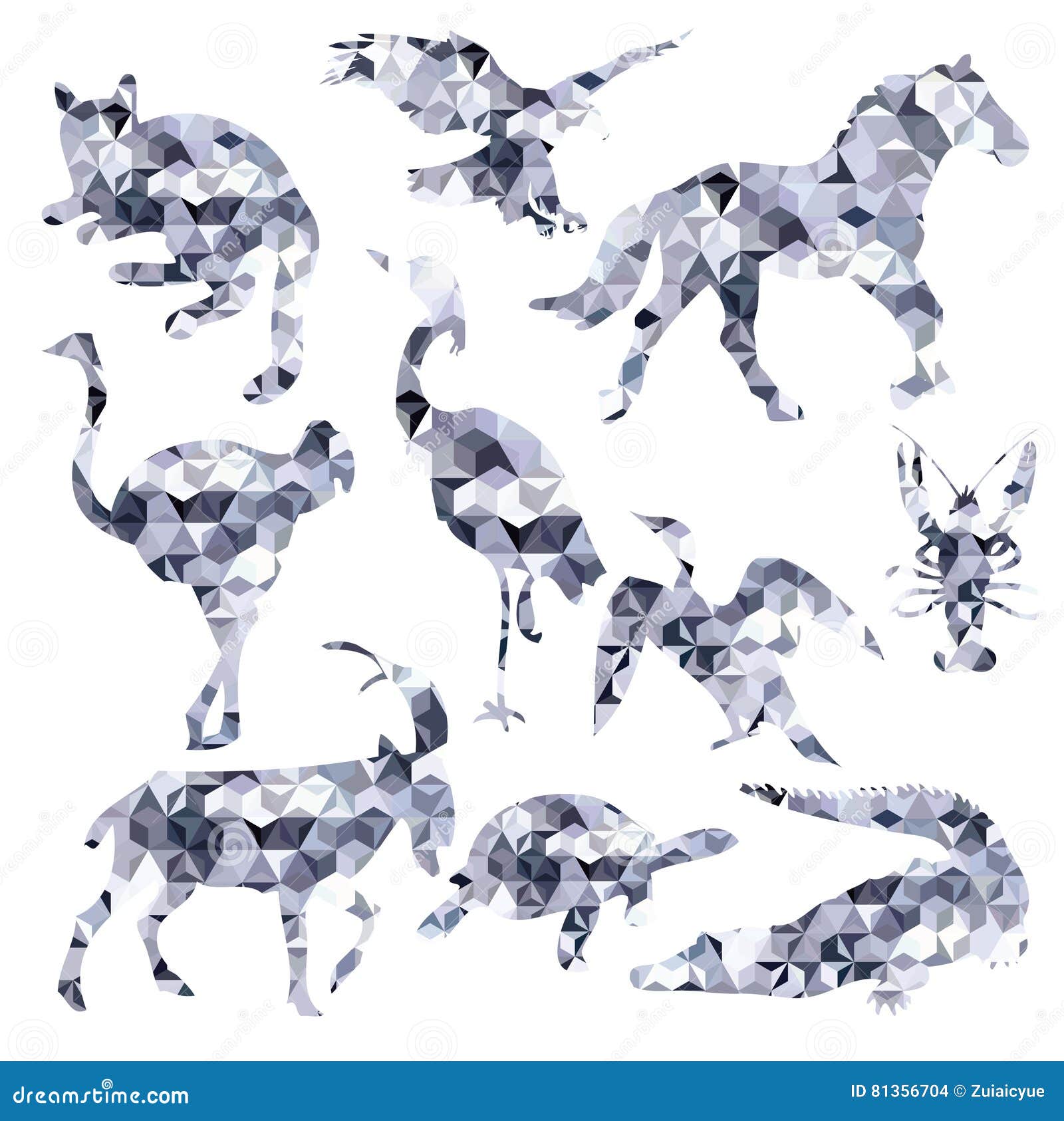 Silver animal profile stock vector. Illustration of texture - 81356704