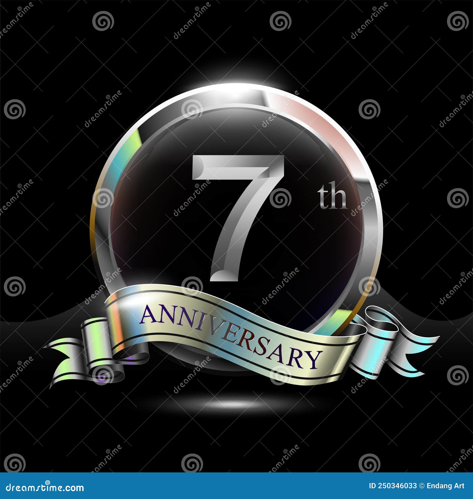 7 silver anniversary logo stock vector. Illustration of company - 250346033
