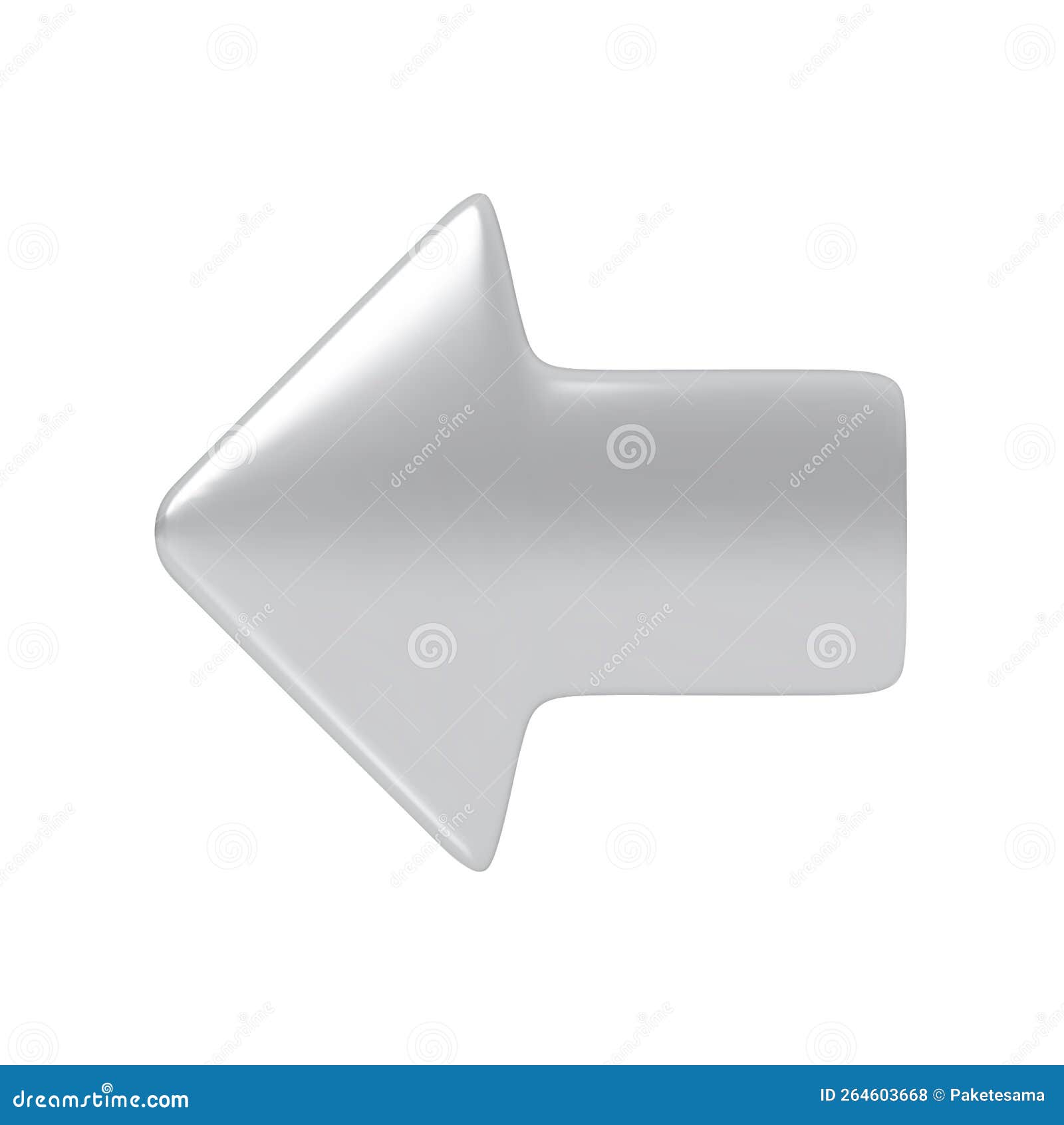 Silver Arrow Icon or Symbol with 3D Effect, Pointing Left Stock Vector ...