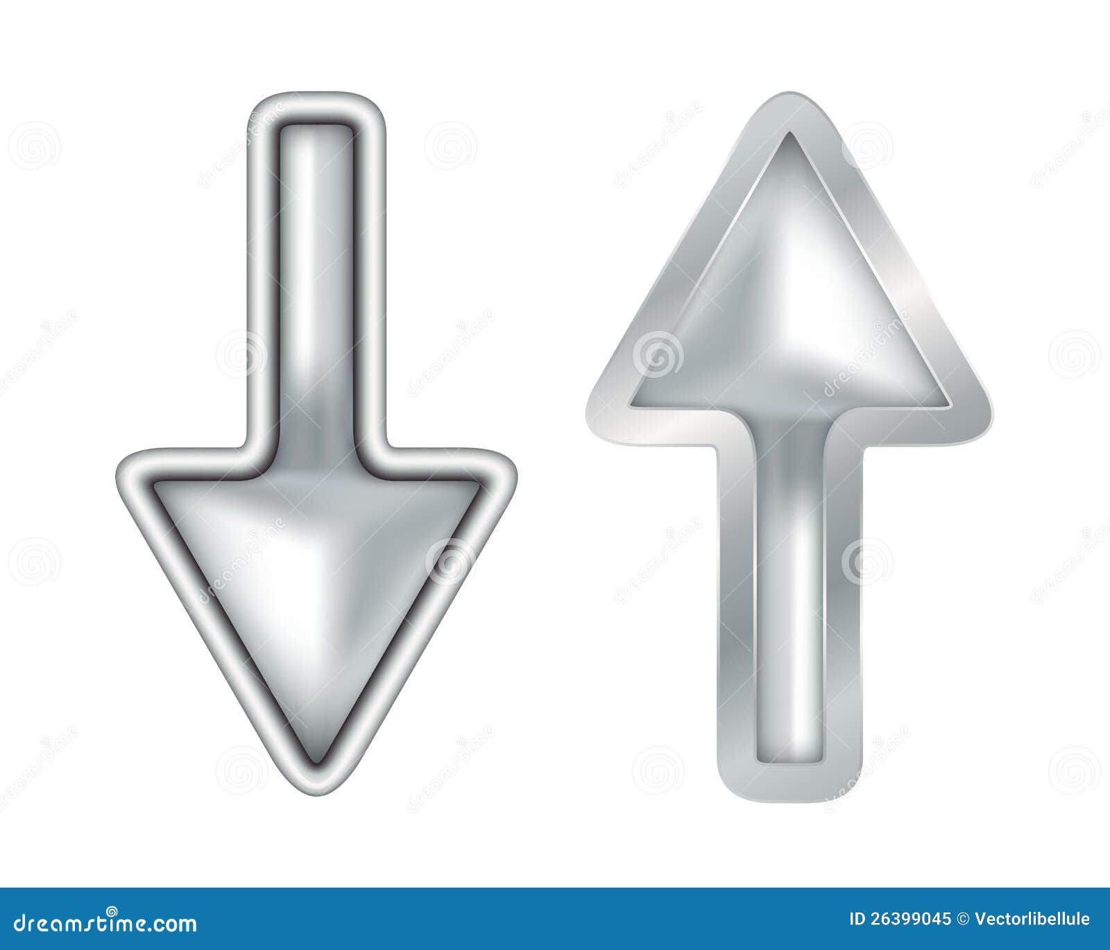 Silver arrows or cursors stock vector. Illustration of isolated - 26399045