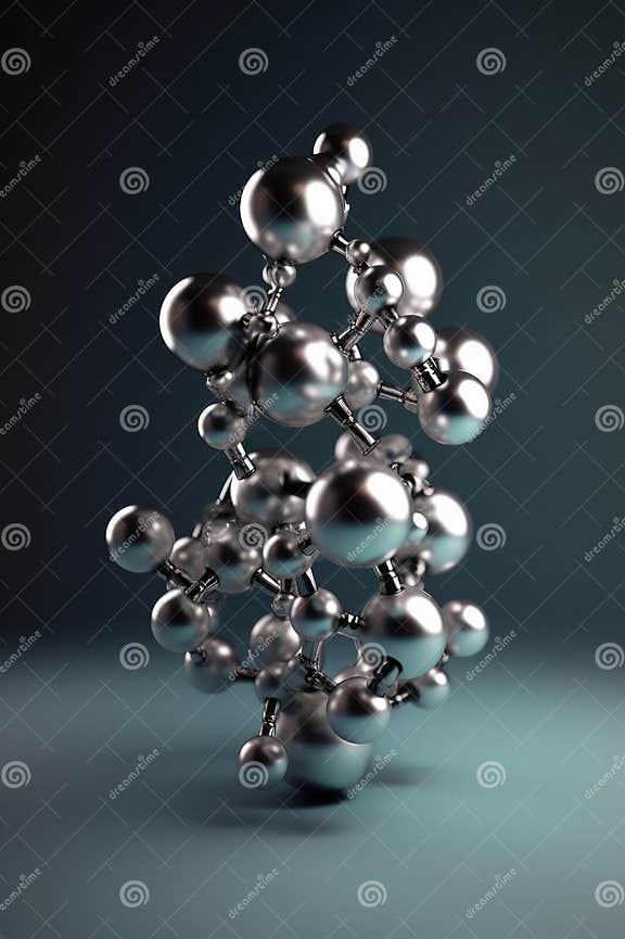 Silver Atoms Forming Molecular Structure, Created Using Generative Ai ...