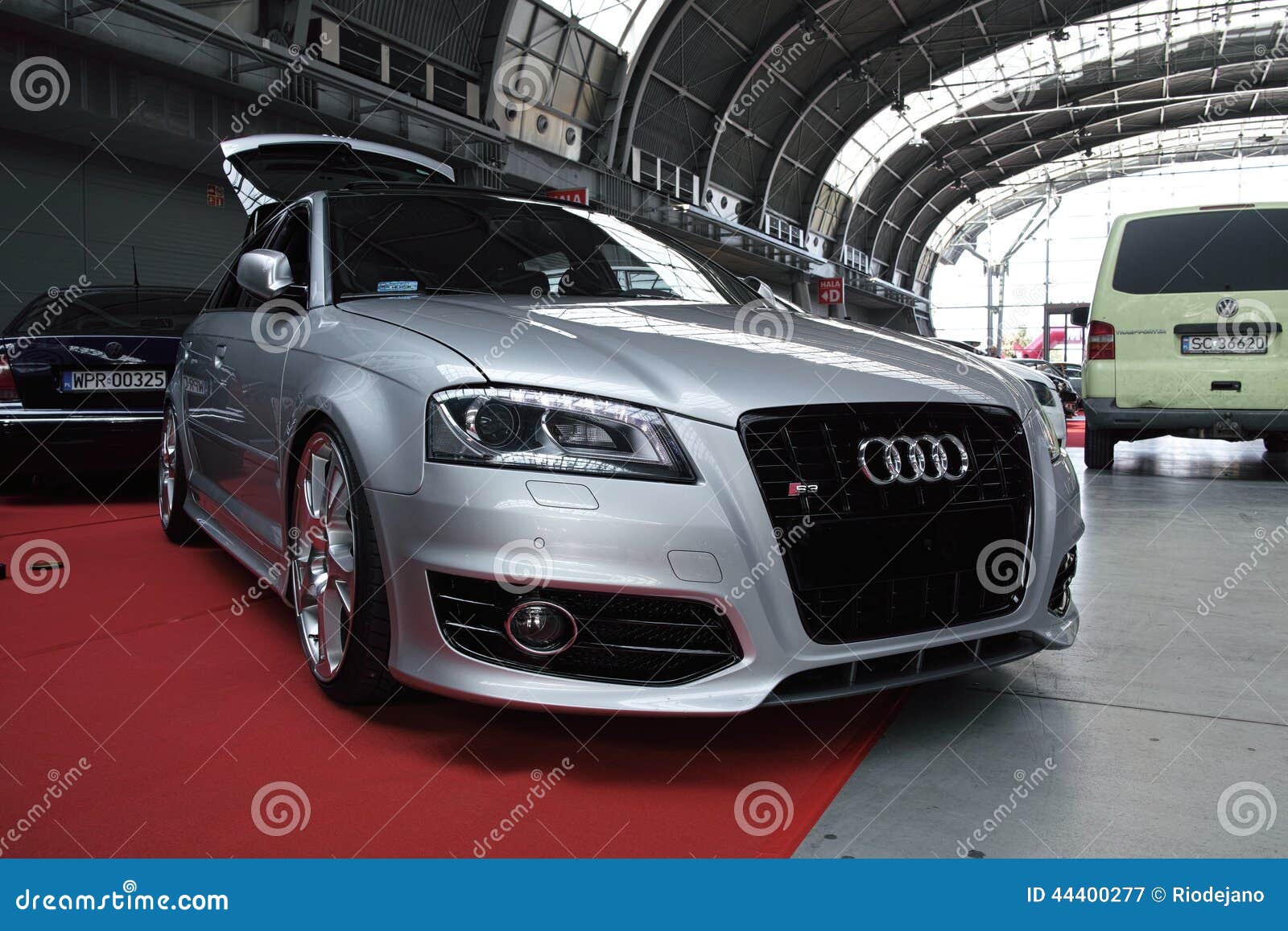 Silver Audi S3 editorial photography. Image of exposition - 44400277