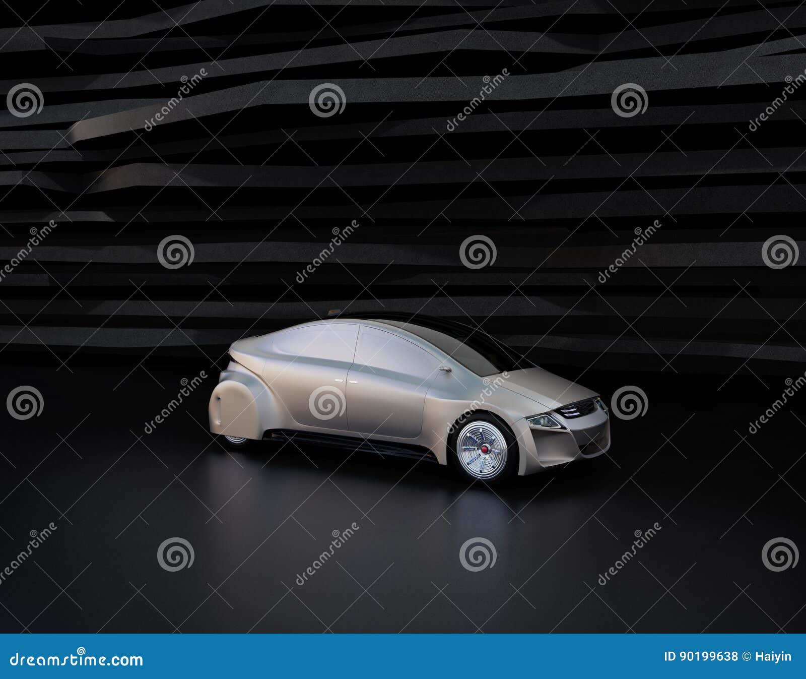 Silver Autonomous Vehicle on Abstract Background Stock Illustration ...