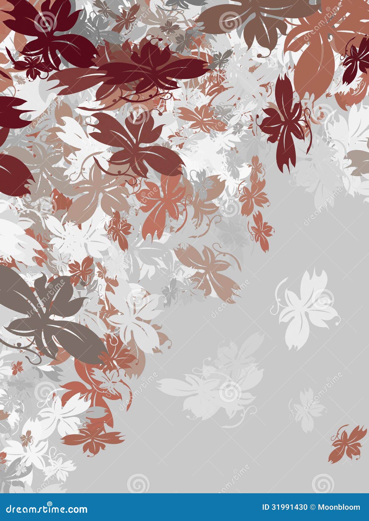 Silver Autumn Leaves stock illustration. Illustration of silver - 31991430