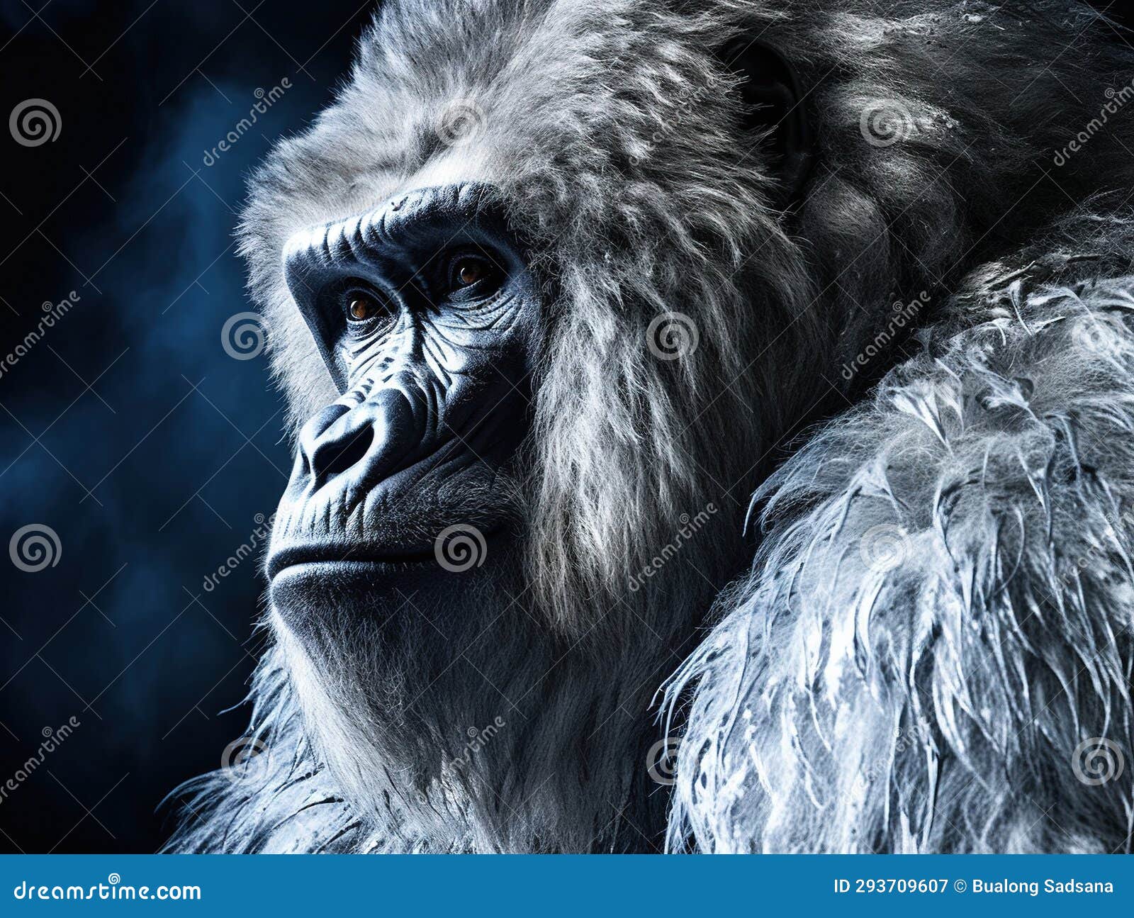 Ai Generated Illustration Wildlife Concept of Silver Back Gorilla Stock Illustration ...