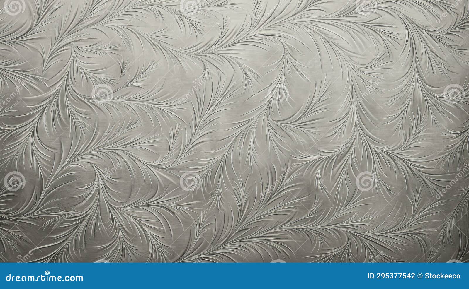Silver Leaf Pattern Background with Detailed Feather Rendering Stock ...