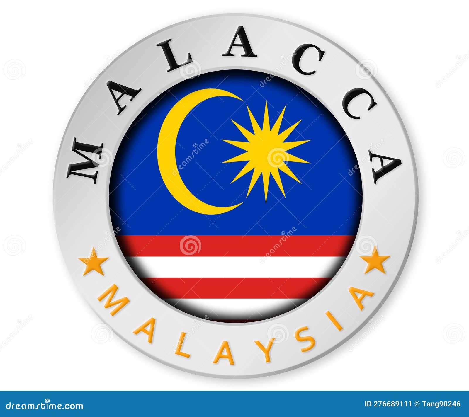 Silver Badge with Malacca and Malaysia Flag Stock Illustration ...