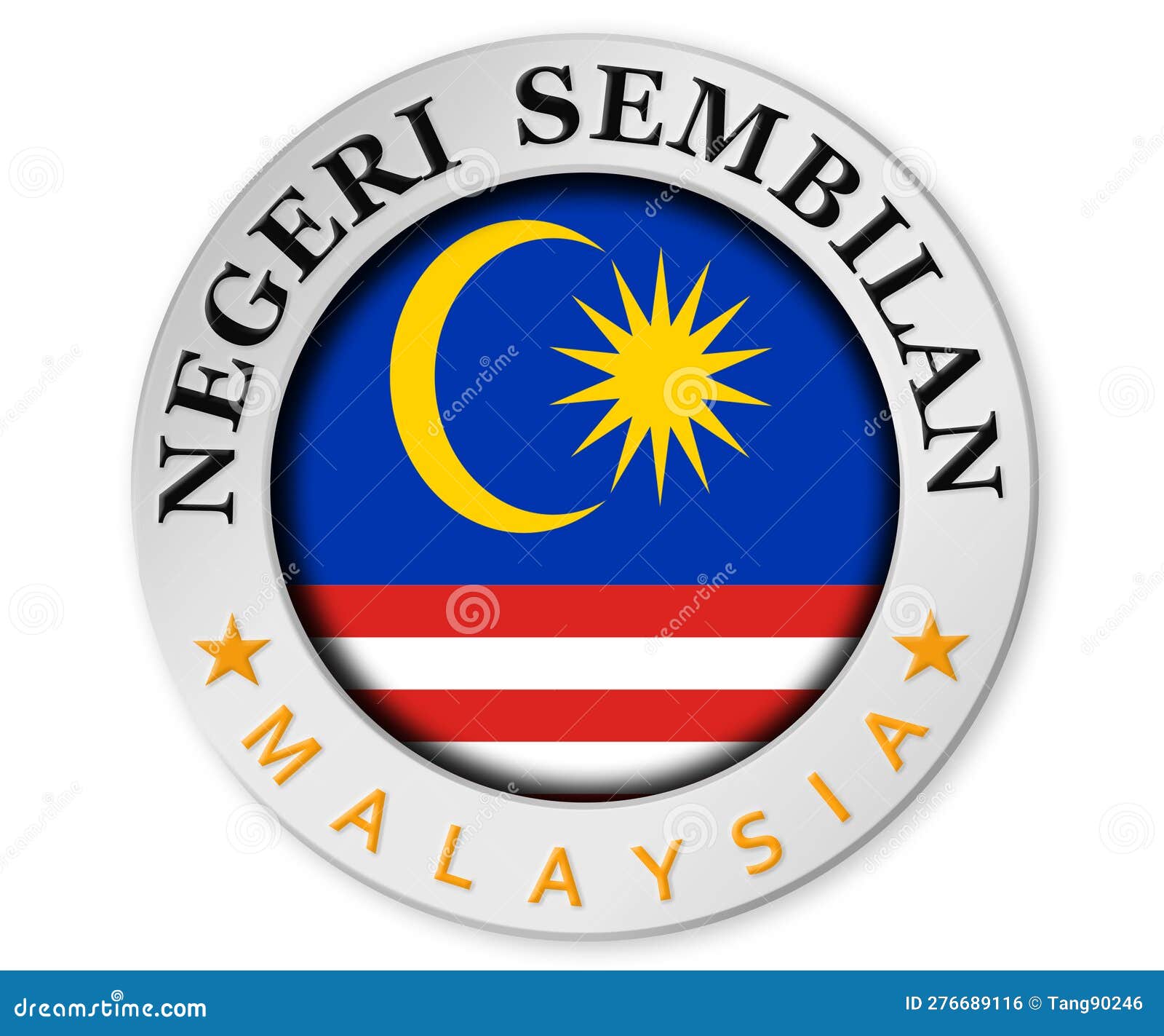 Silver Badge with Negeri Sembilan and Malaysia Flag Stock Illustration ...
