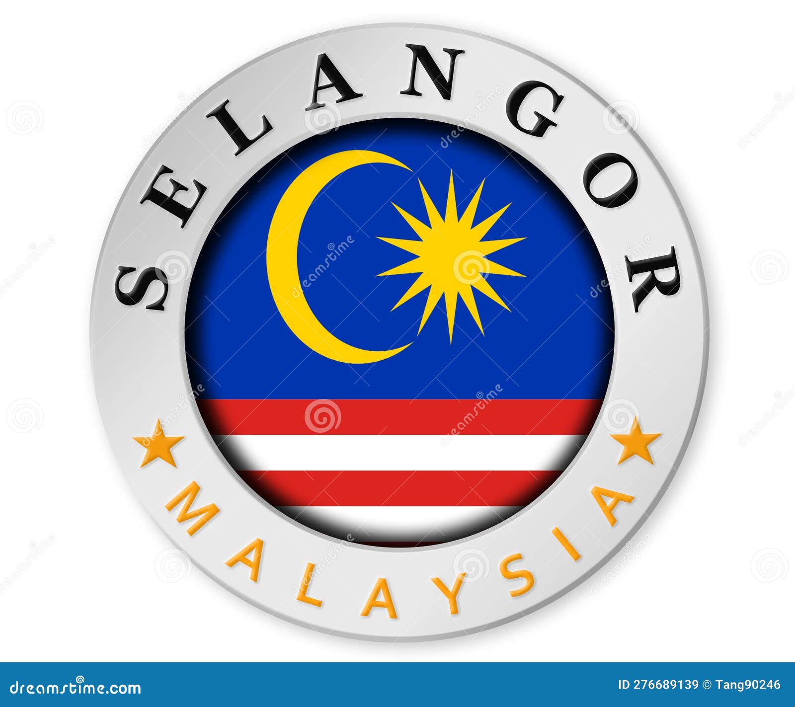 Silver Badge with Selangor and Malaysia Flag Stock Illustration ...