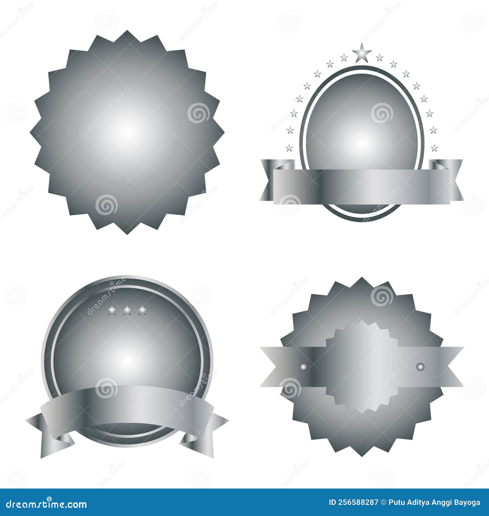 Silver badges set stock vector. Illustration of template - 256588287