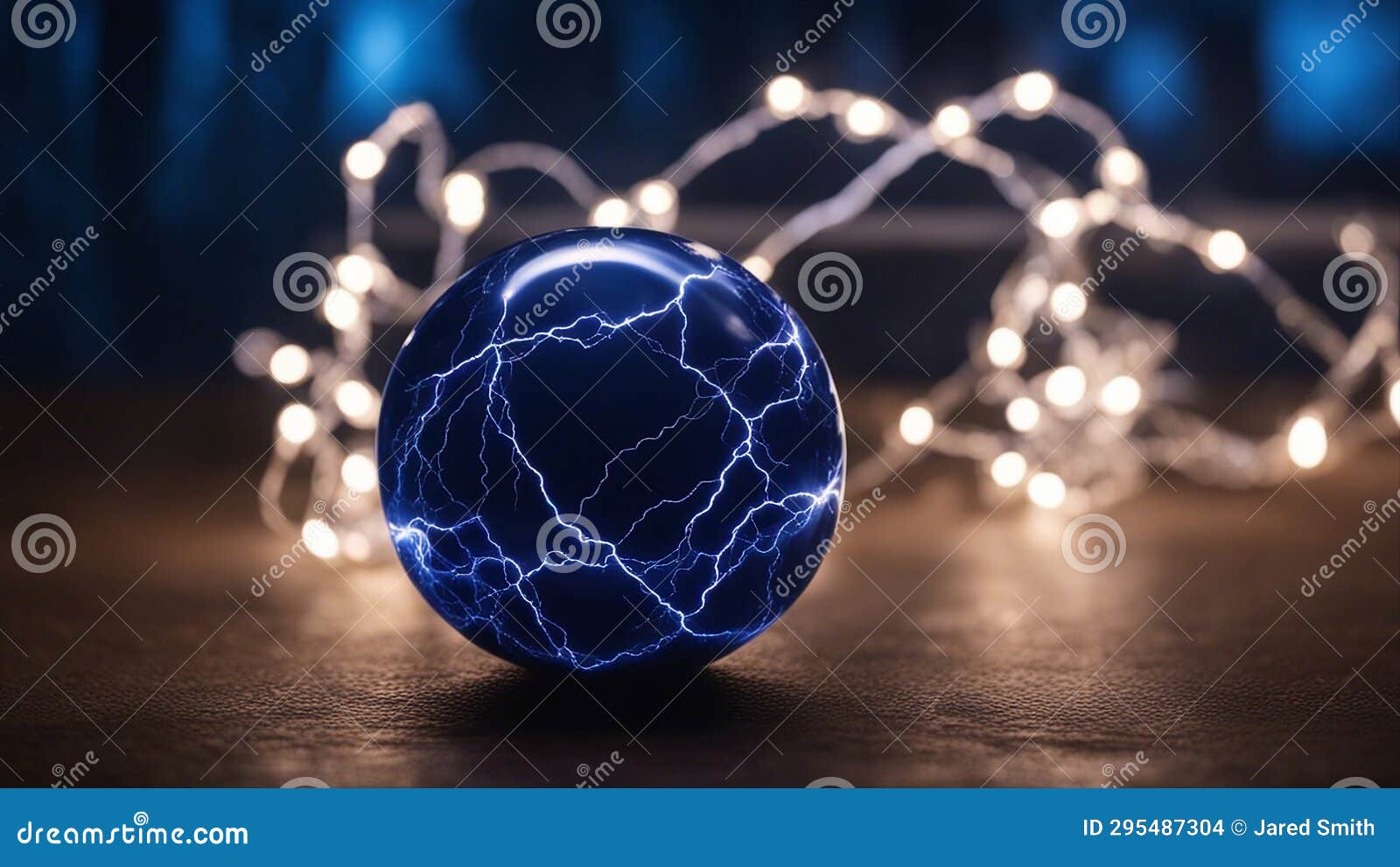 Silver Ball Blue Glowing Ball Lightning Stock Illustration ...