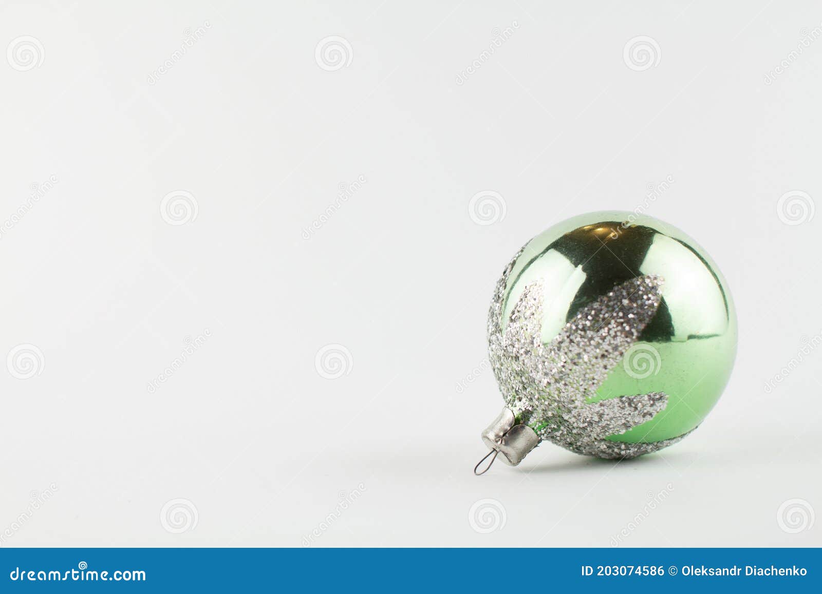 Silver Ball for the Christmas Tree on White Stock Photo - Image of ...