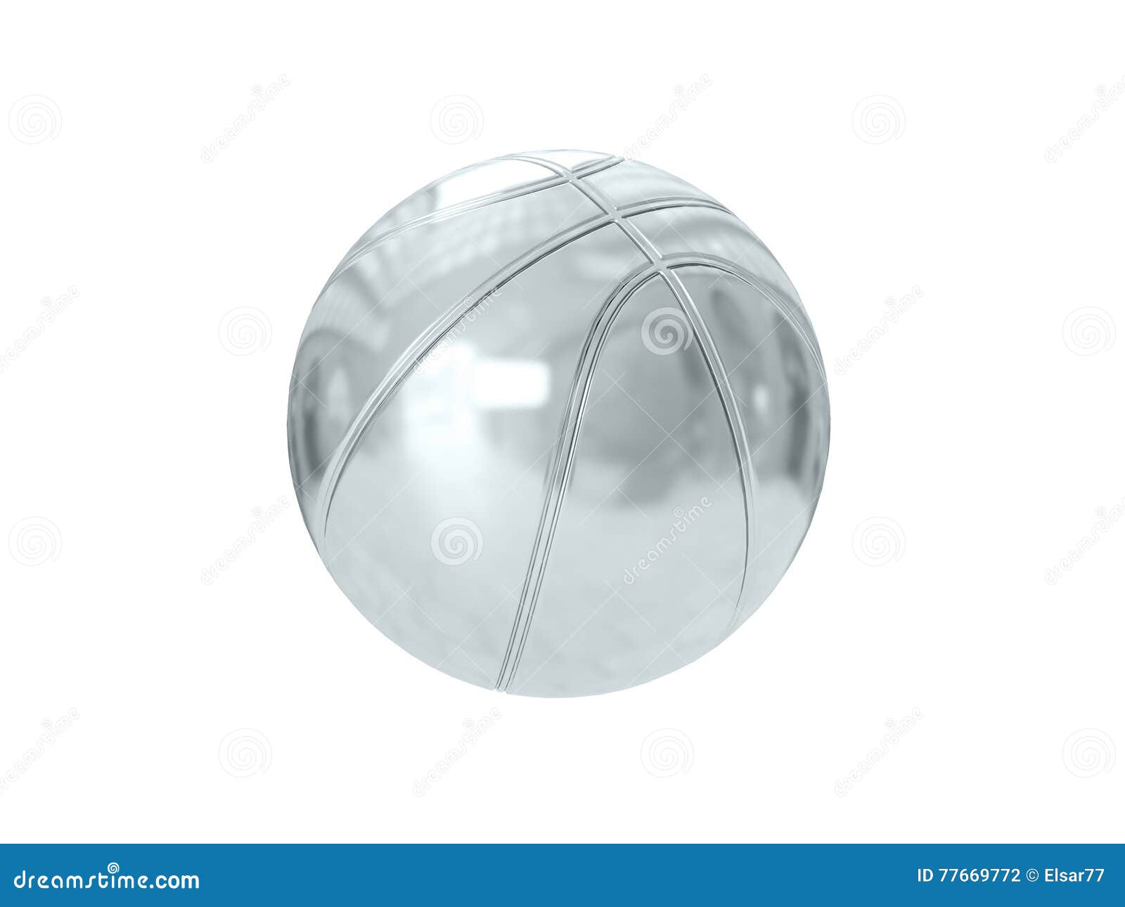 Silver ball. 3D rendering stock photo. Image of athletic - 77669772